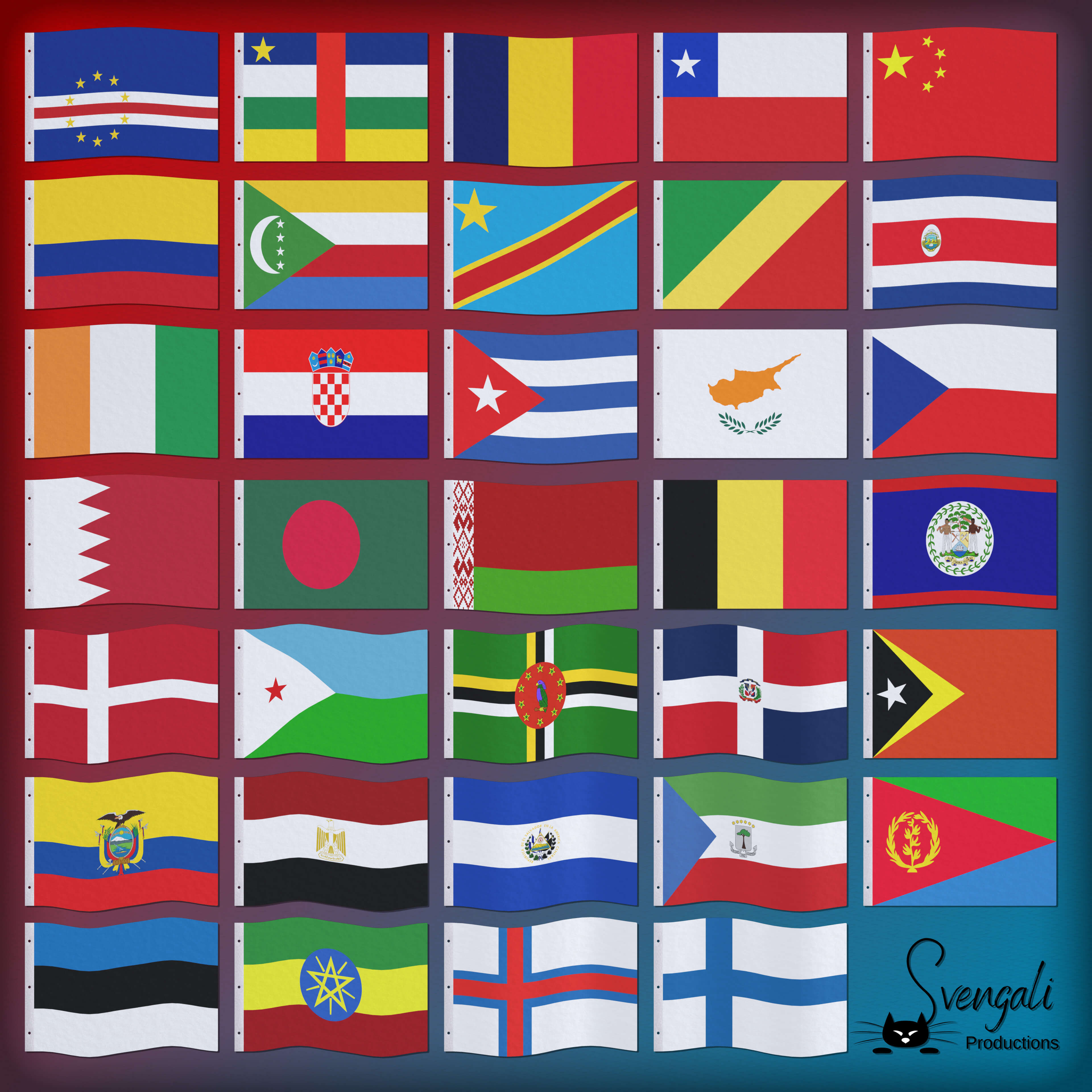 Woven Hemp Country Flags - Daz Content by TheDevian