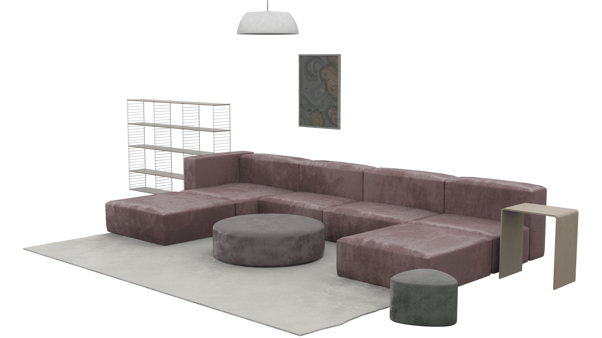 Girly Living Room Props 3D Render | RenderHub Gallery