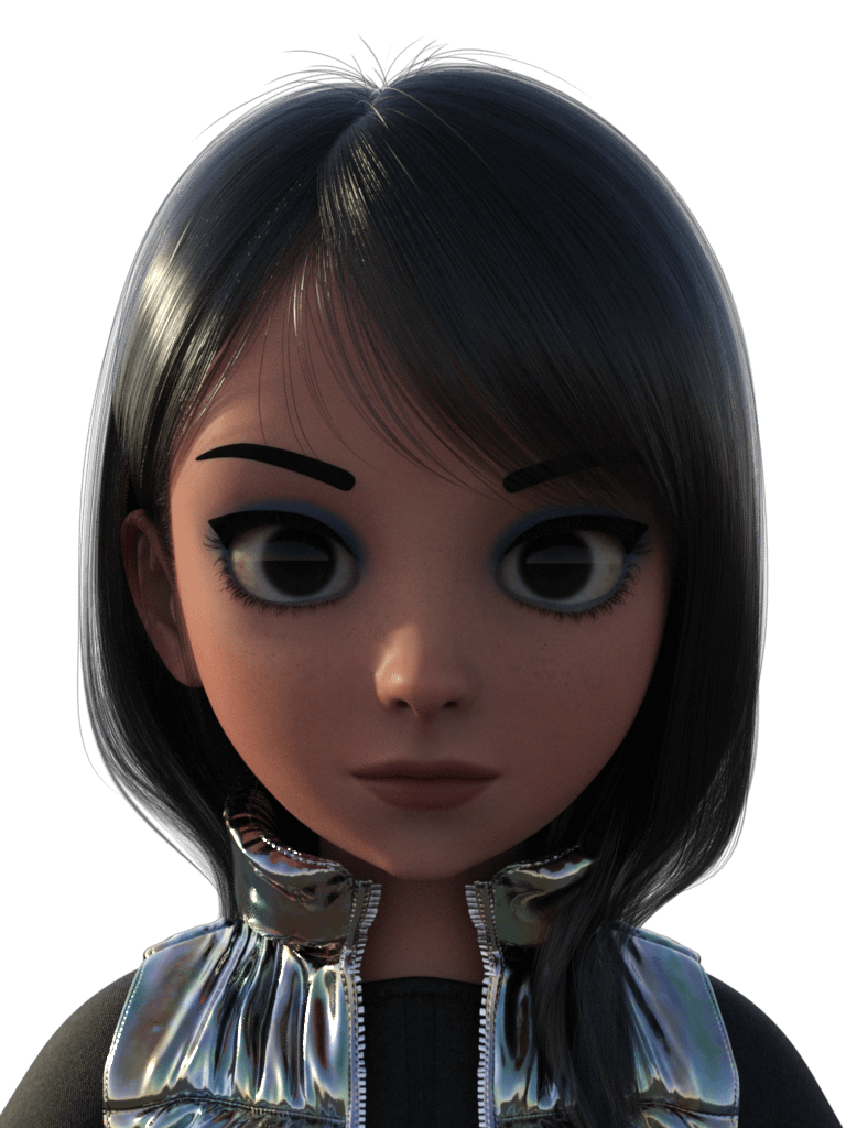 Game Girl - Portrait (test) 3D Render, Digital Art by TheFoodMage