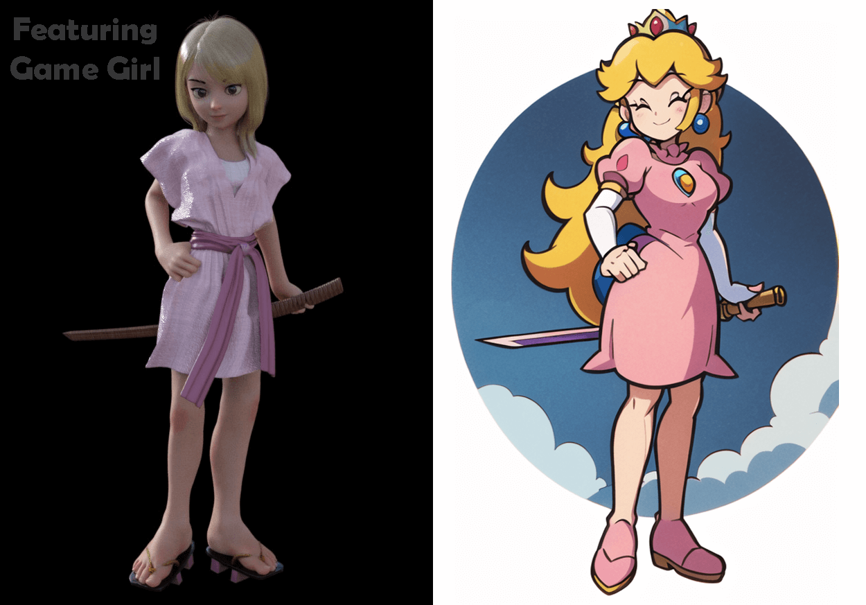 Game Girl - Used As AI Reference 3D Render by TheFoodMage