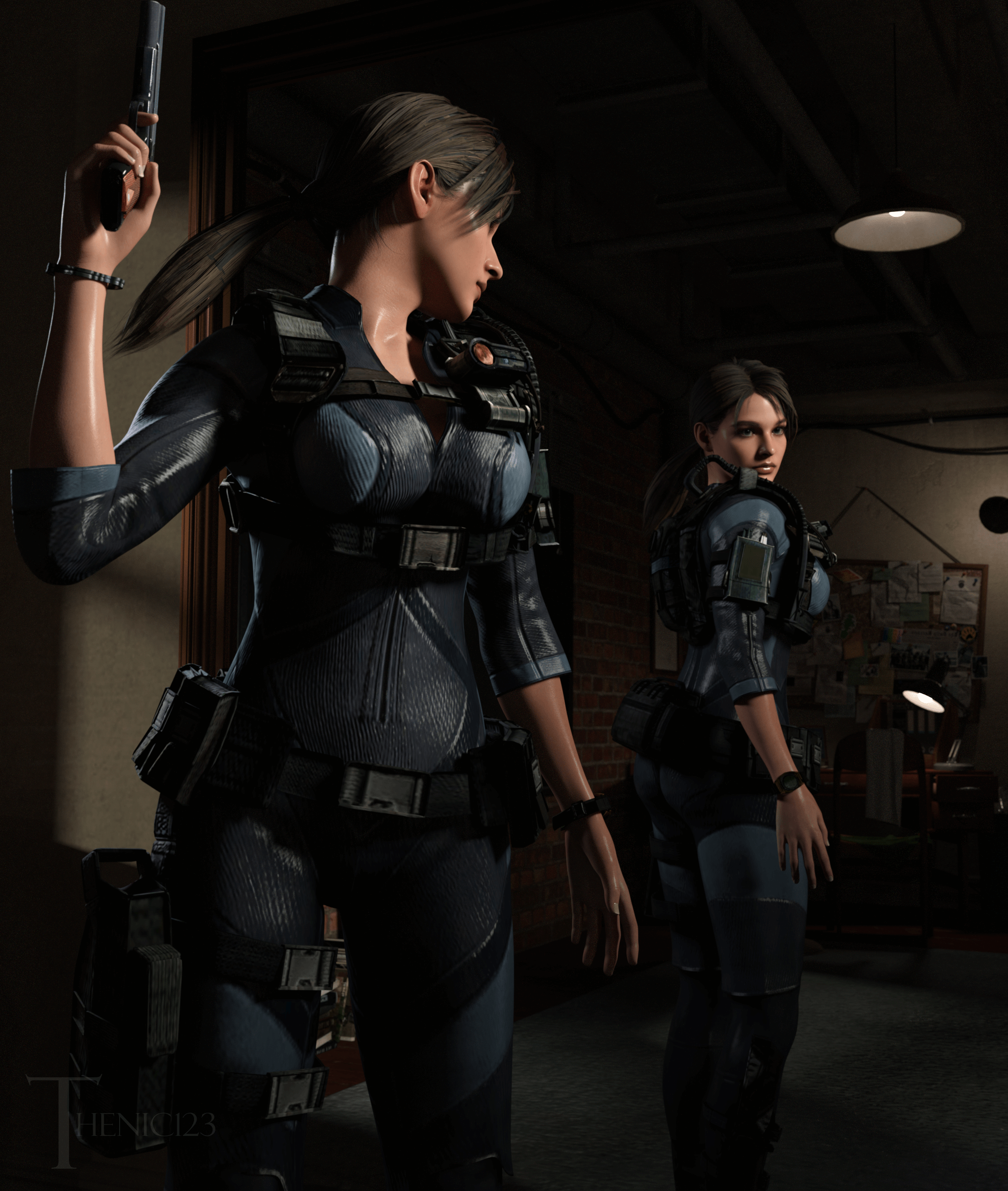 Revelations Jill Valentine V1 3D Render, Digital Art by thenic123