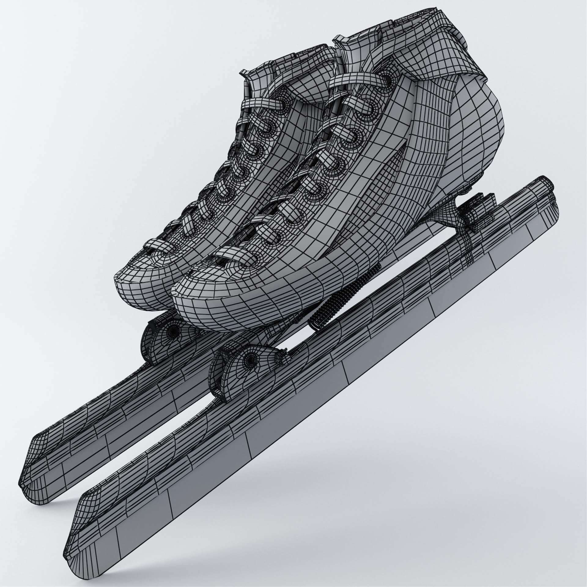 Leather Long Track Speed Skate - 3D Model by THEOJANG