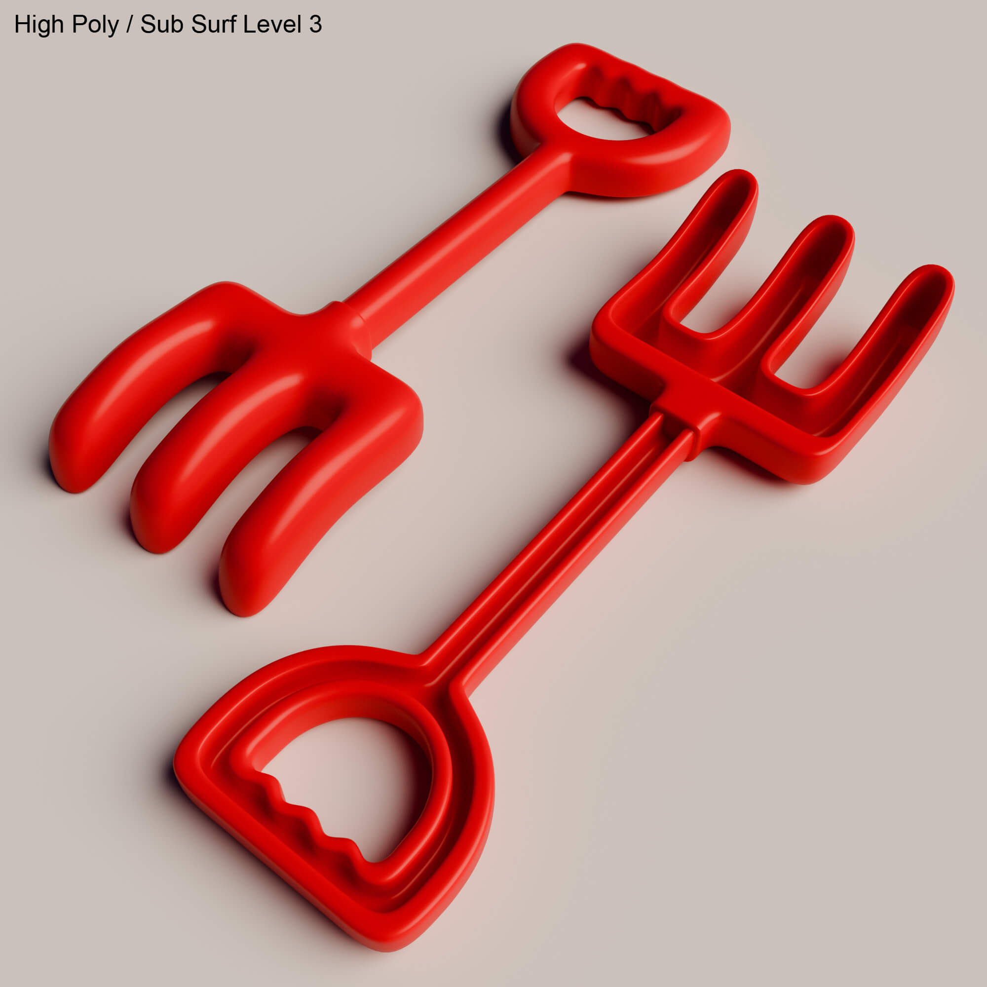 Beach Rake Toy - 3D Model by TheRayToaster