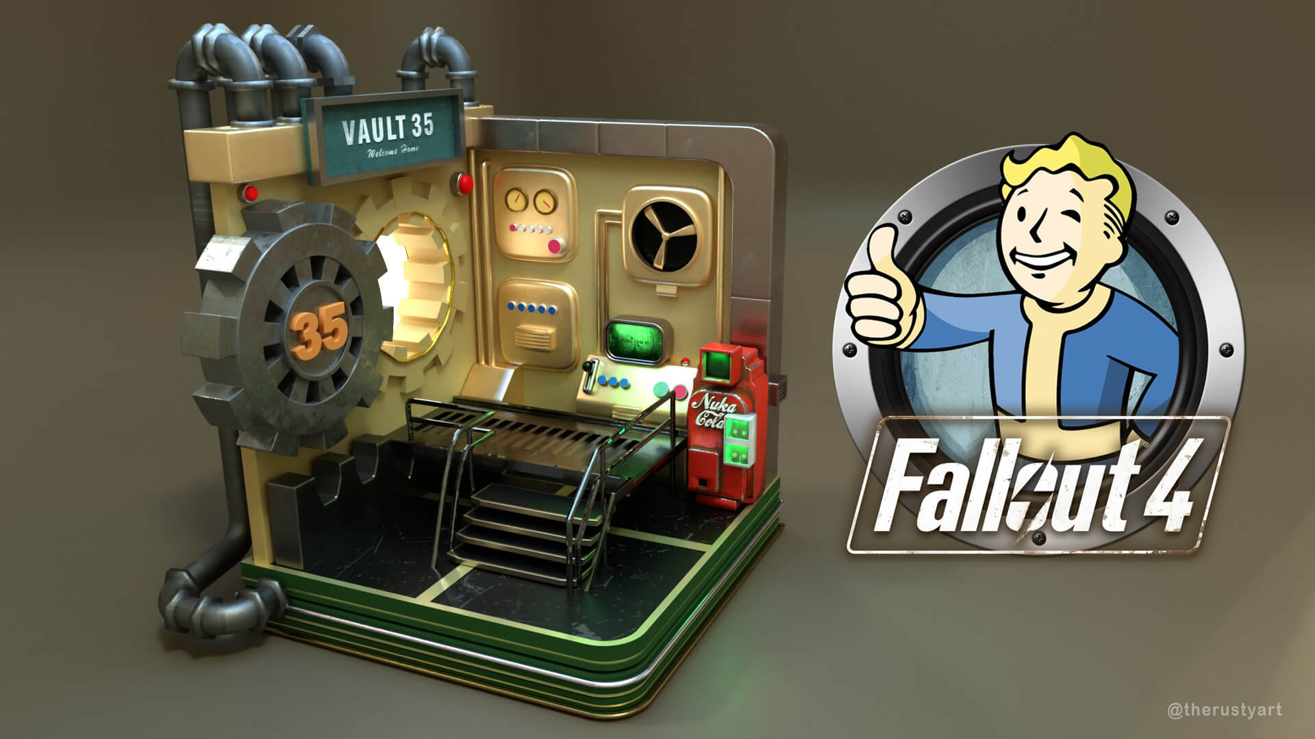 Fallout Style Isometric Escape Room 3D by therustyart