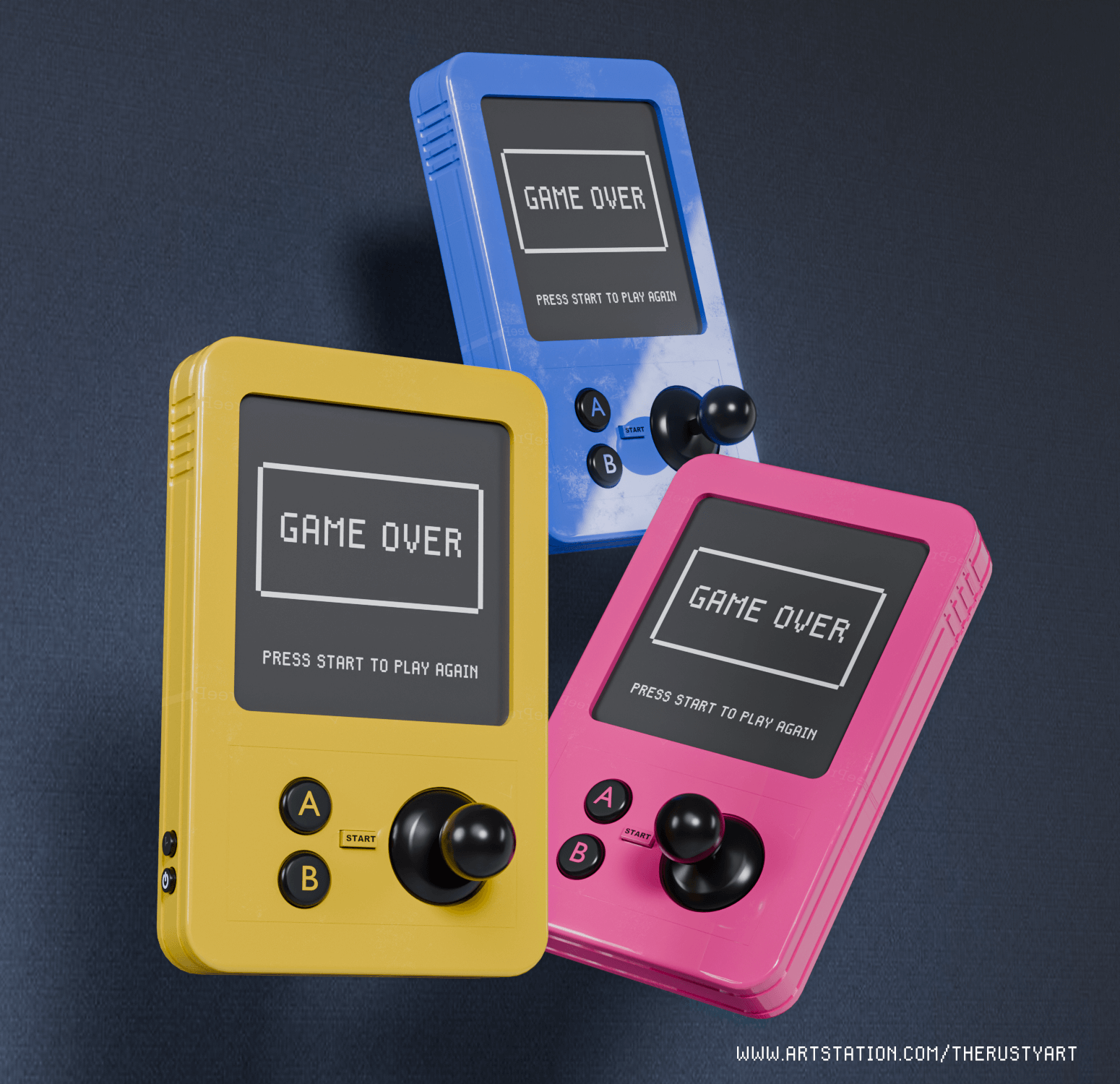 Retro handlheld Console 3D Concept model 3D Render by therustyart