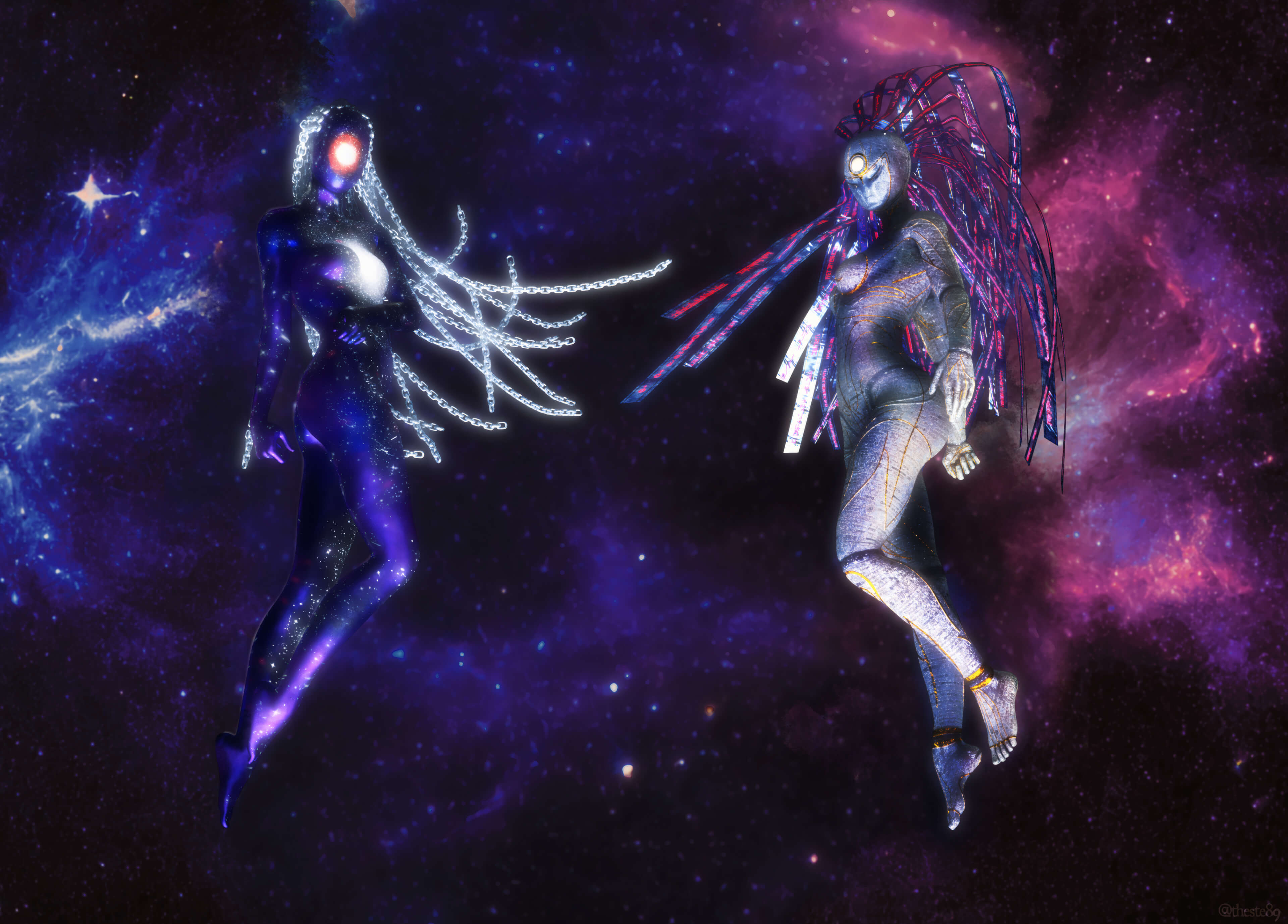 North Star & Dikaiara 3D Render, Digital Art by TheSte89