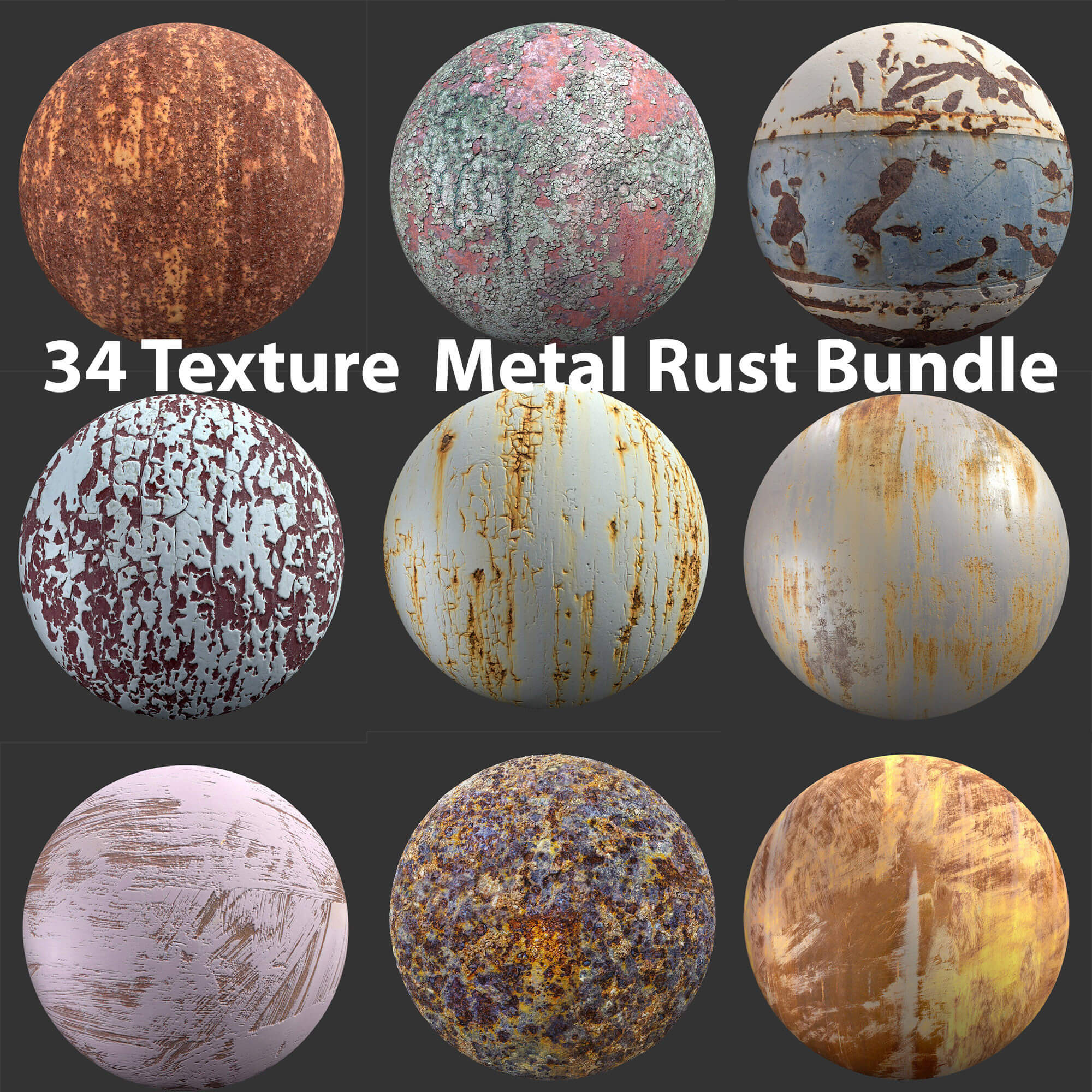 34 Texture Metal Rust Bundle by things