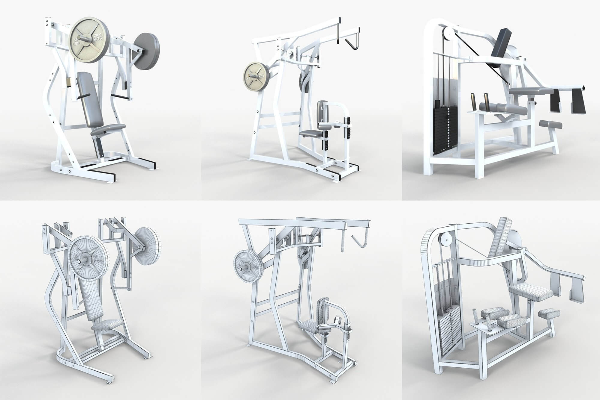 44 Piece Gym Equipment Collection - 3D Model by things