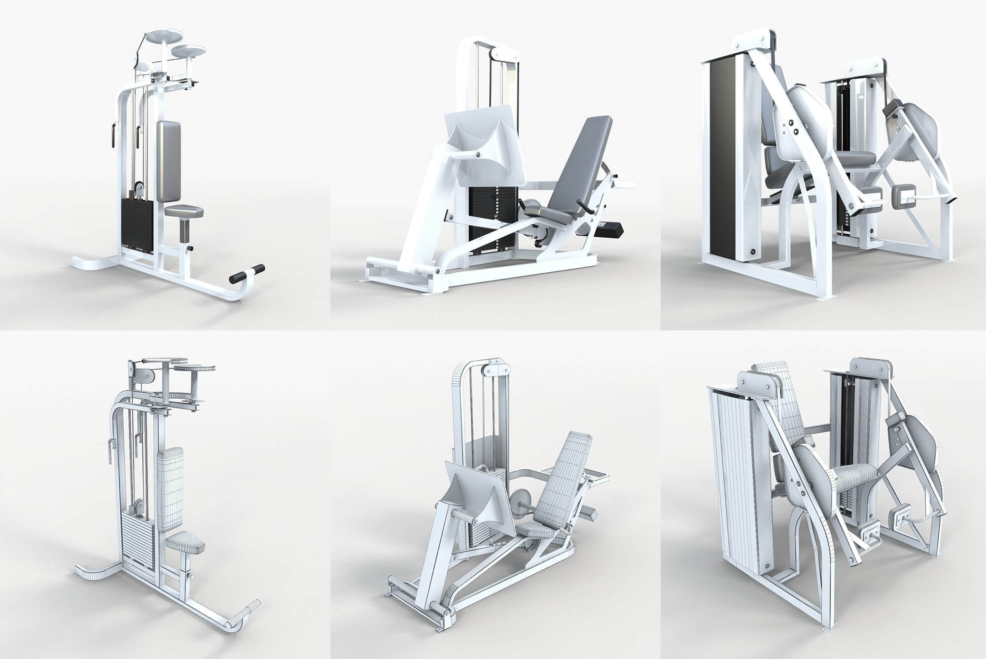 44 Piece Gym Equipment Collection - 3D Model by things