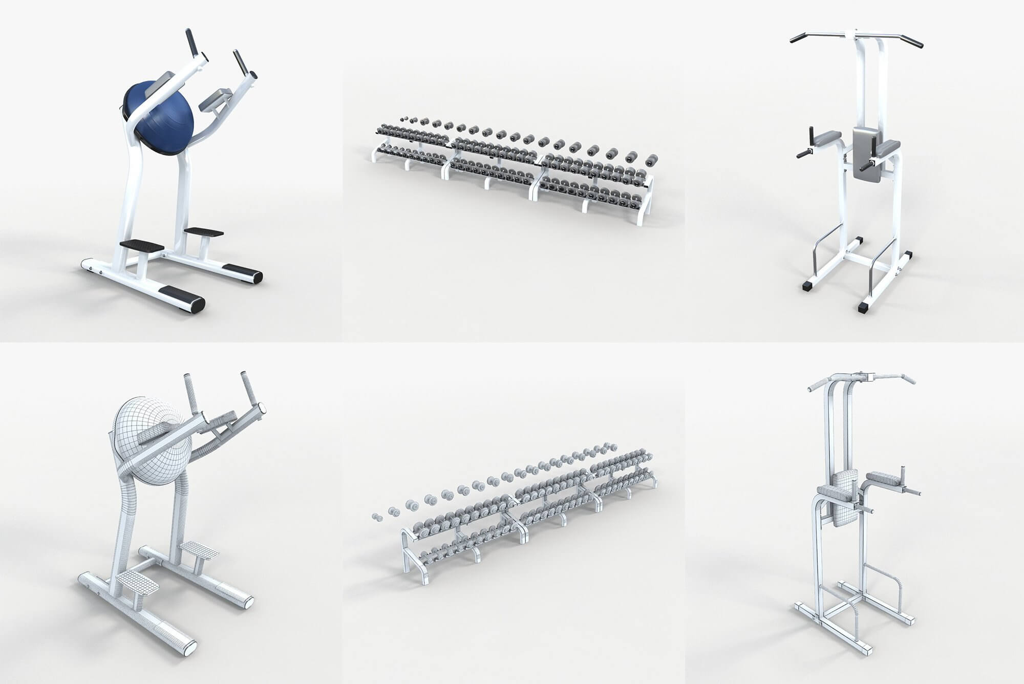 44 Piece Gym Equipment Collection - 3D Model by things