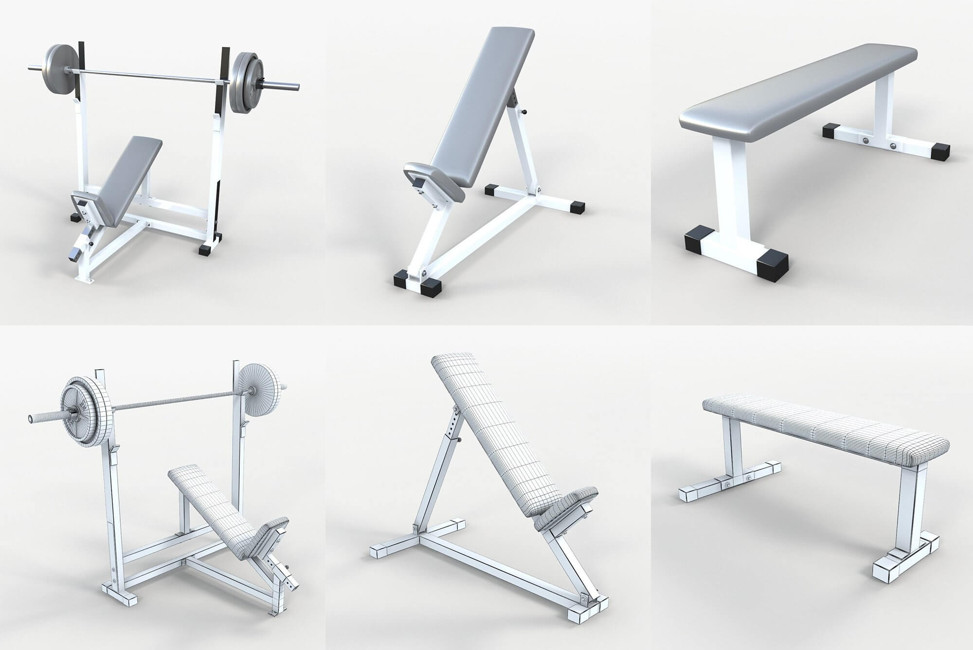 44 Piece Gym Equipment Collection - 3D Model by things