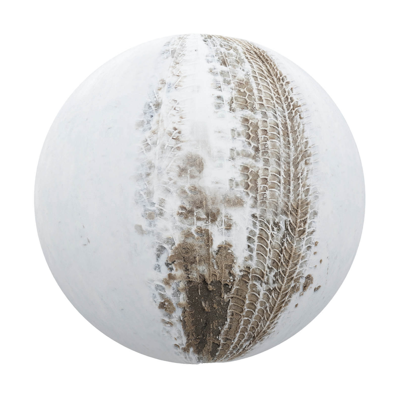 Snow With Tire Tracks PBR Texture by things