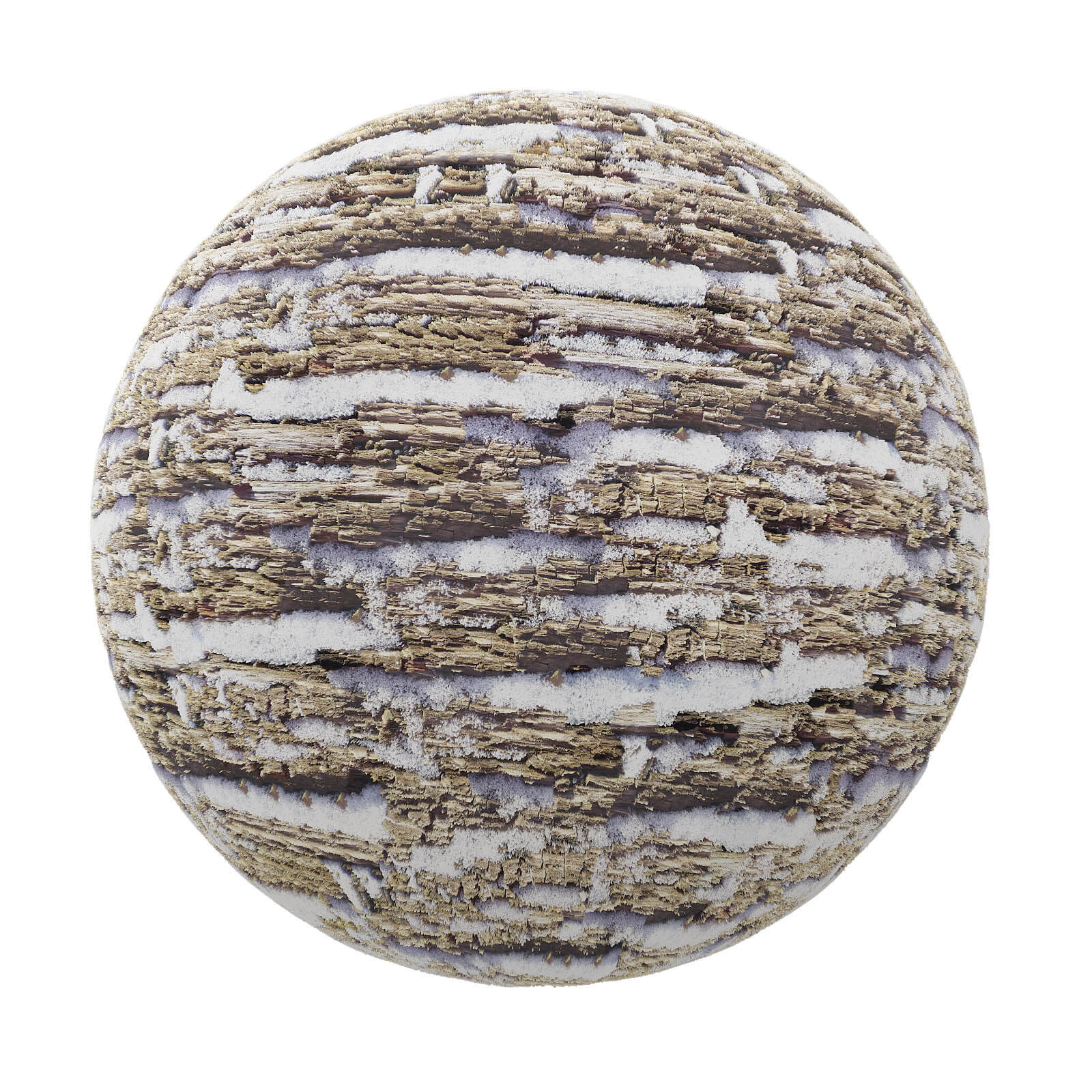 Tree Bark With Snow 1 PBR Texture by things