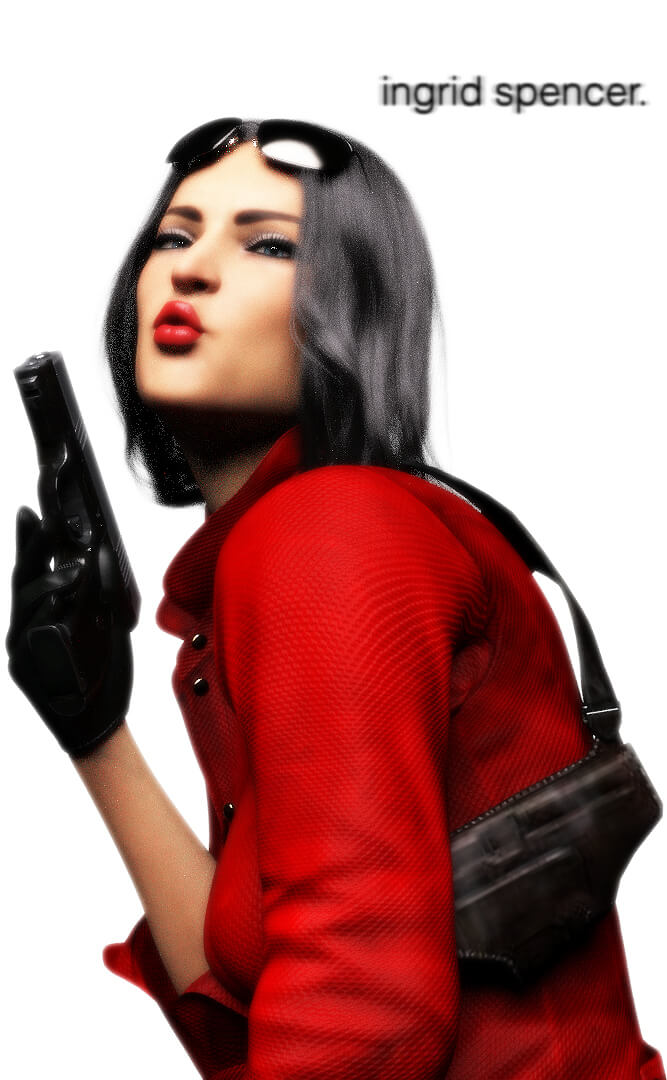 ingrid spencer the merc of mayhem 3D Render by thirdeyezennicai