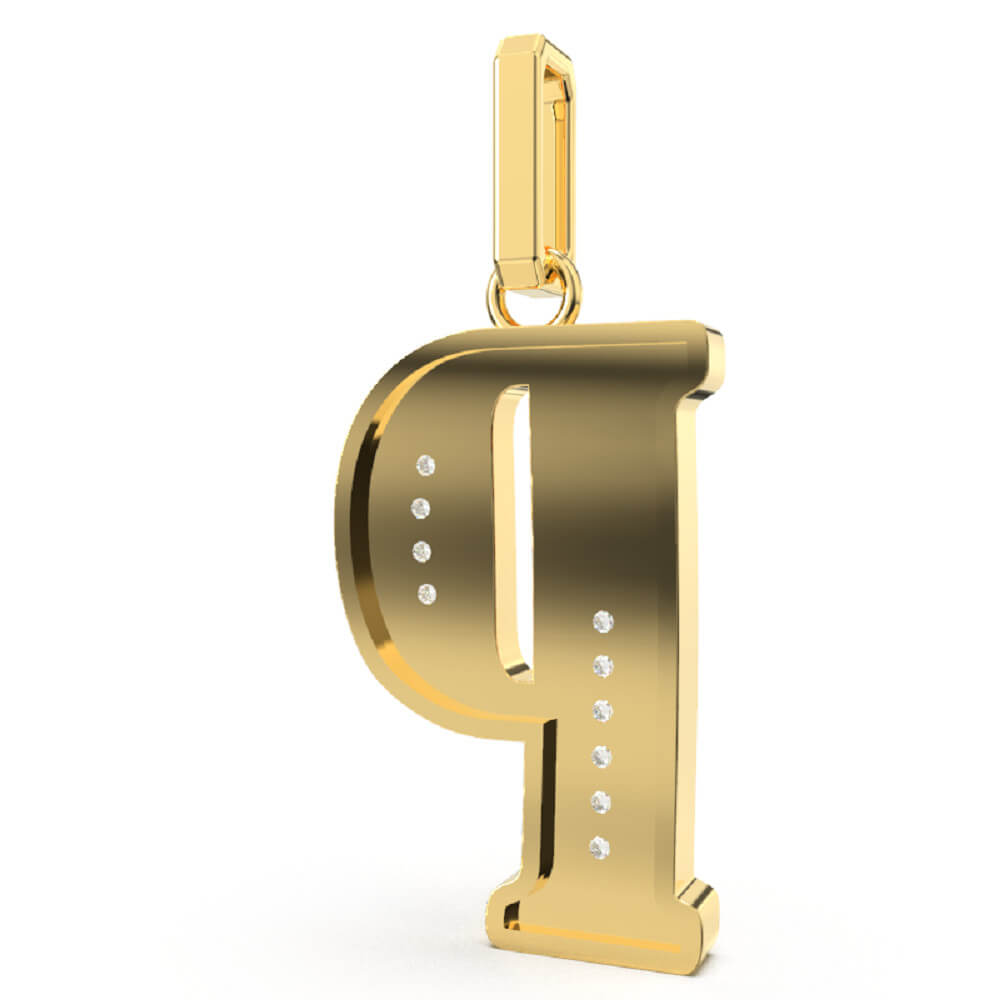 'P' Script Diamond Pendant - 3D Model by Thirunavukkarasu s