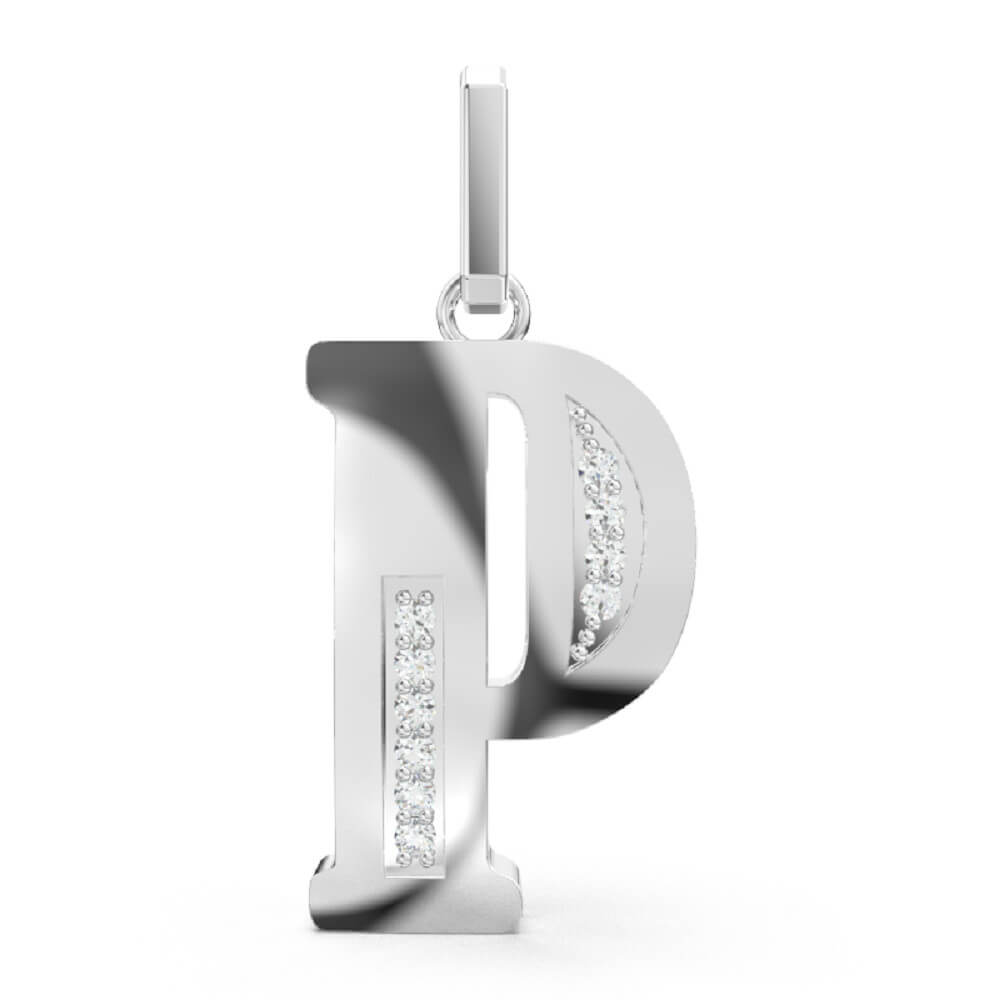 'P' Script Diamond Pendant - 3D Model by Thirunavukkarasu s