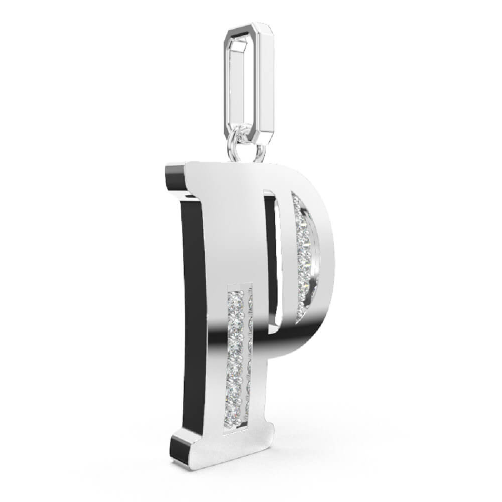 'P' Script Diamond Pendant - 3D Model by Thirunavukkarasu s