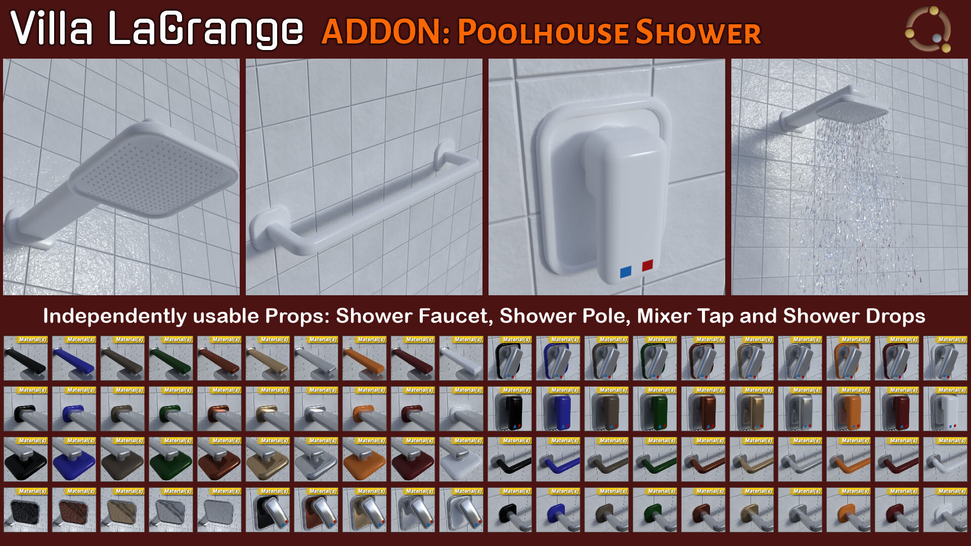 ThoCra's Villa LaGrange - Addon - Poolhouse Shower Free Daz Content by ThoCra