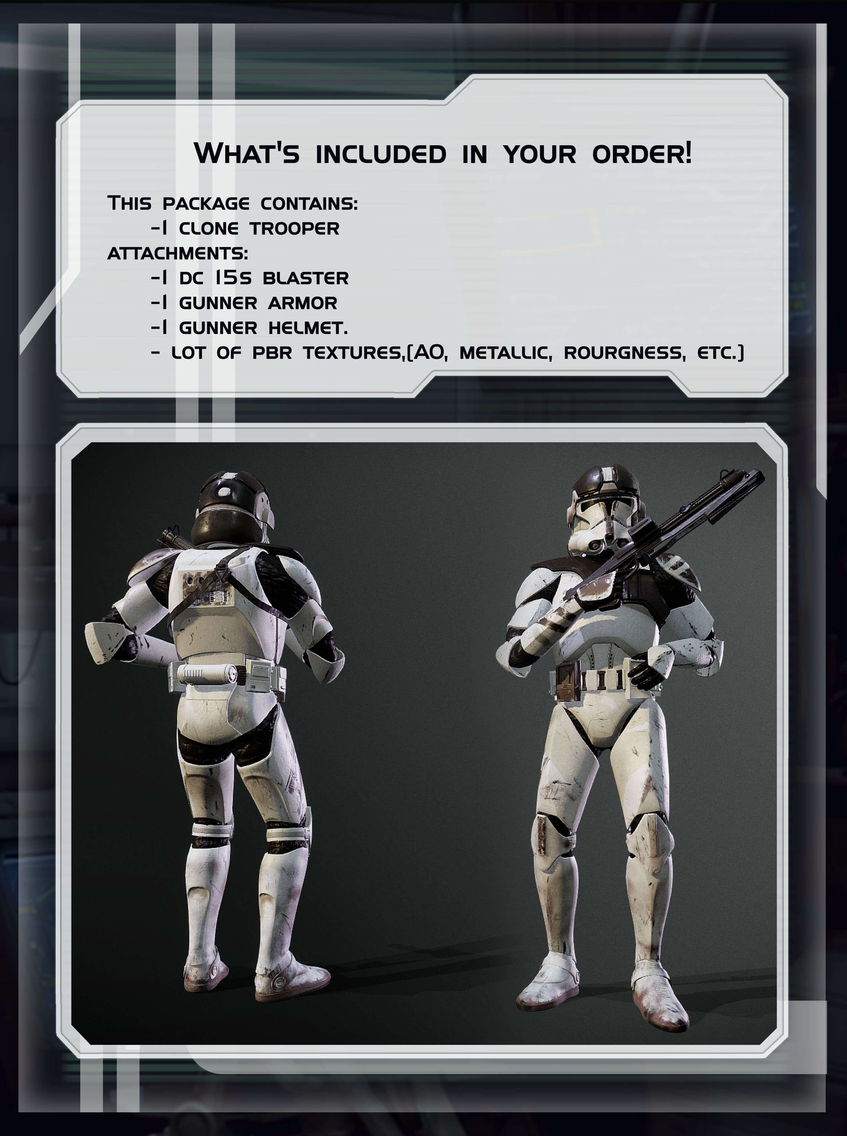 Clone Trooper Phase 2 At-Te Gunner Rigged Low Poly 3D Model by Thomas_125