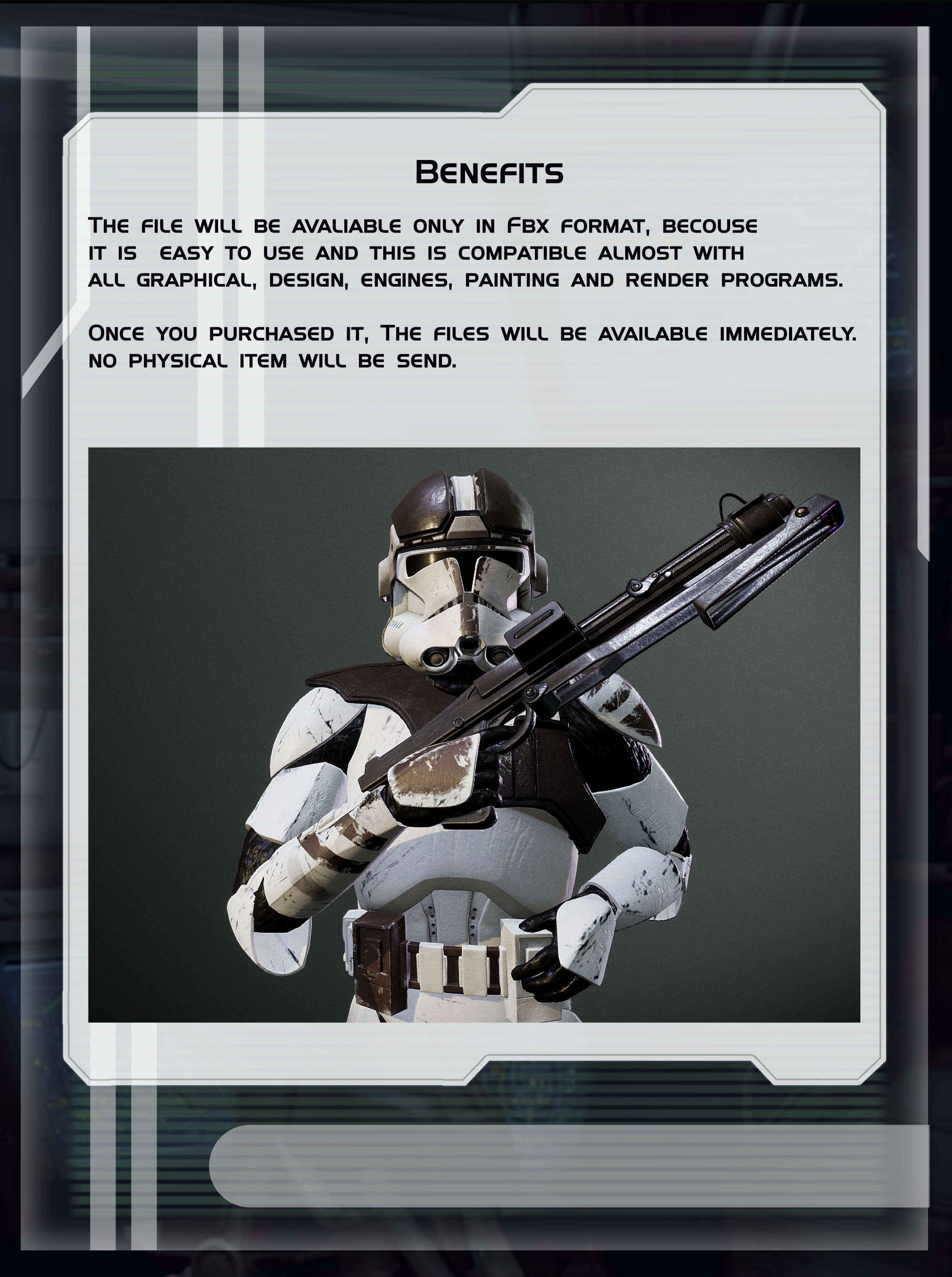 Clone Trooper Phase 2 At-Te Gunner Rigged Low Poly 3D Model by Thomas_125