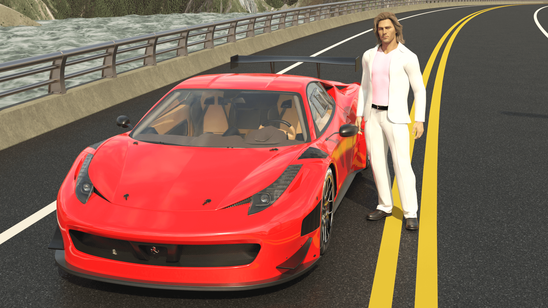 Out Run Upgrade - Bridge Scene 05 3D Render by tien_jian_fei