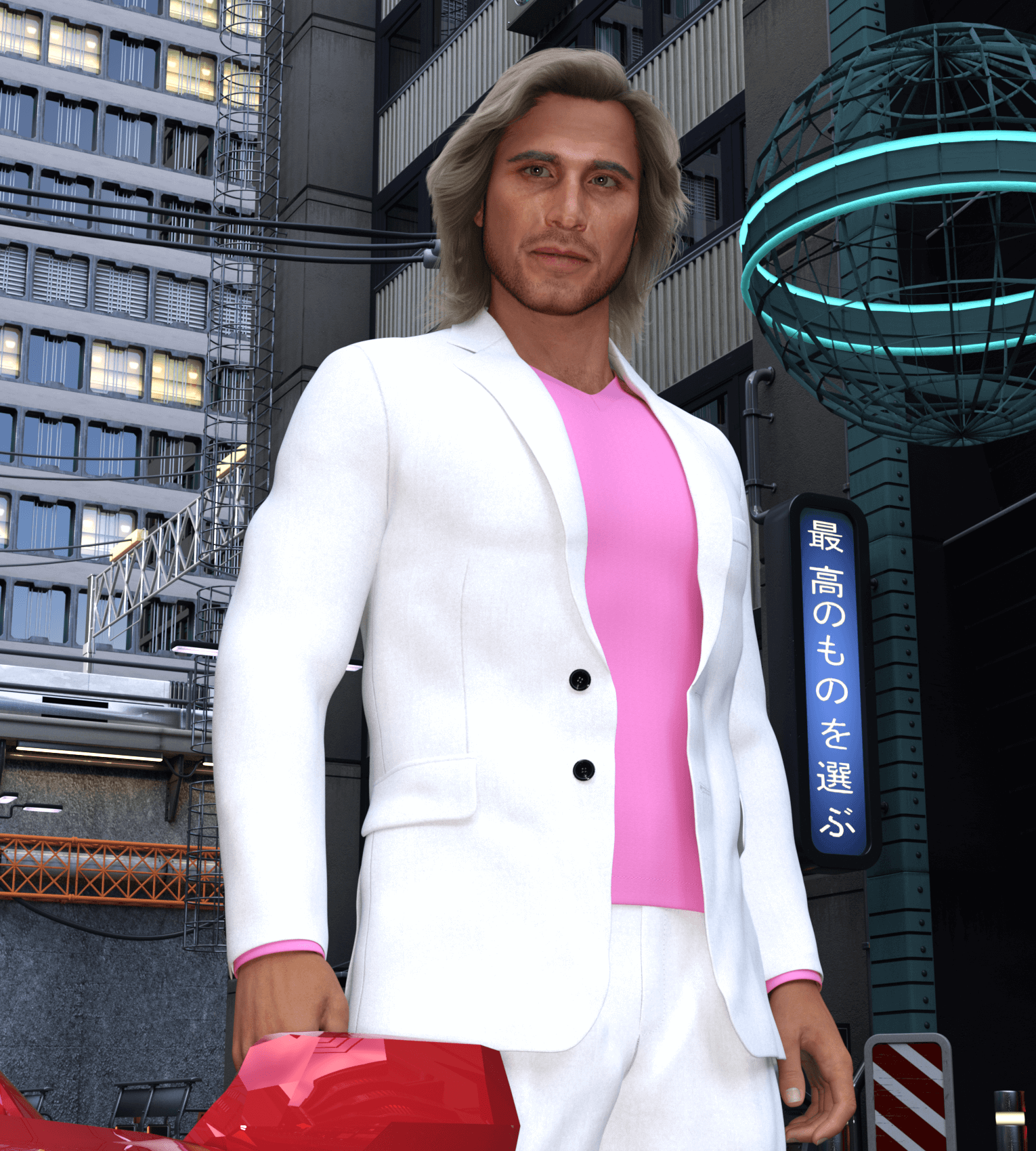 Outrun (Out Run) 2077 Concept Art - 01A - WIP 3D Render