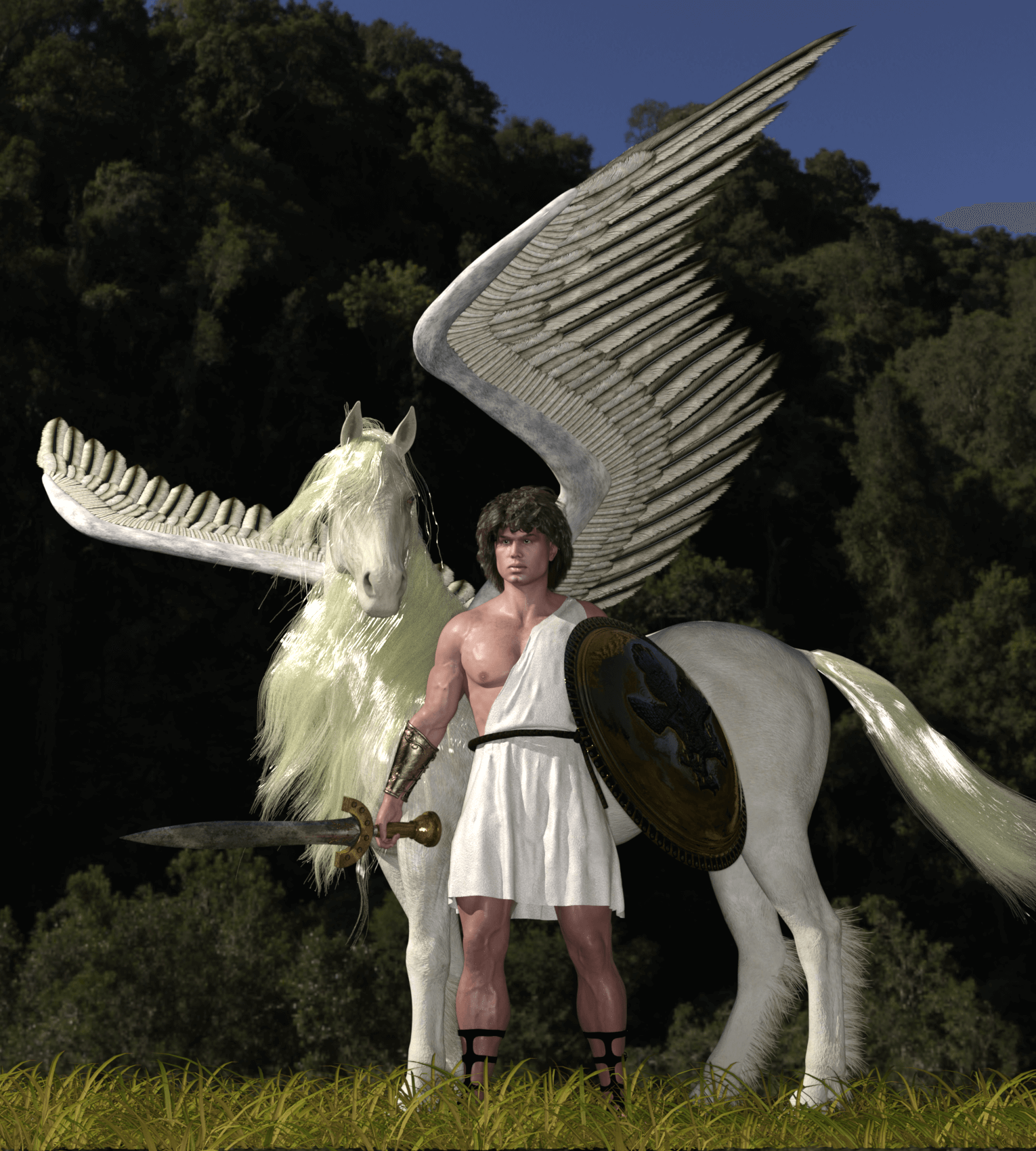 Ray Harryhausen Tribute - Perseus and Pegasus - 01C - WIP