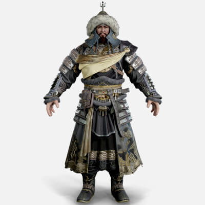 Mongolian Khan Mongol King General Cavalryman Knight - 3D Model by ...