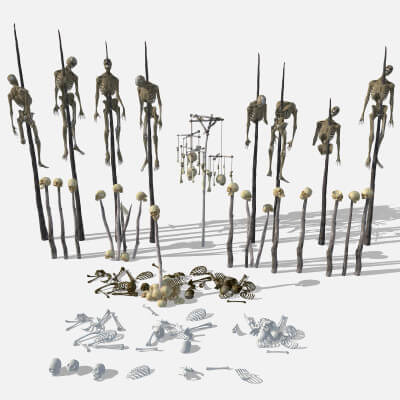 Skeleton Dead Body - 3D Model by tiger_studio