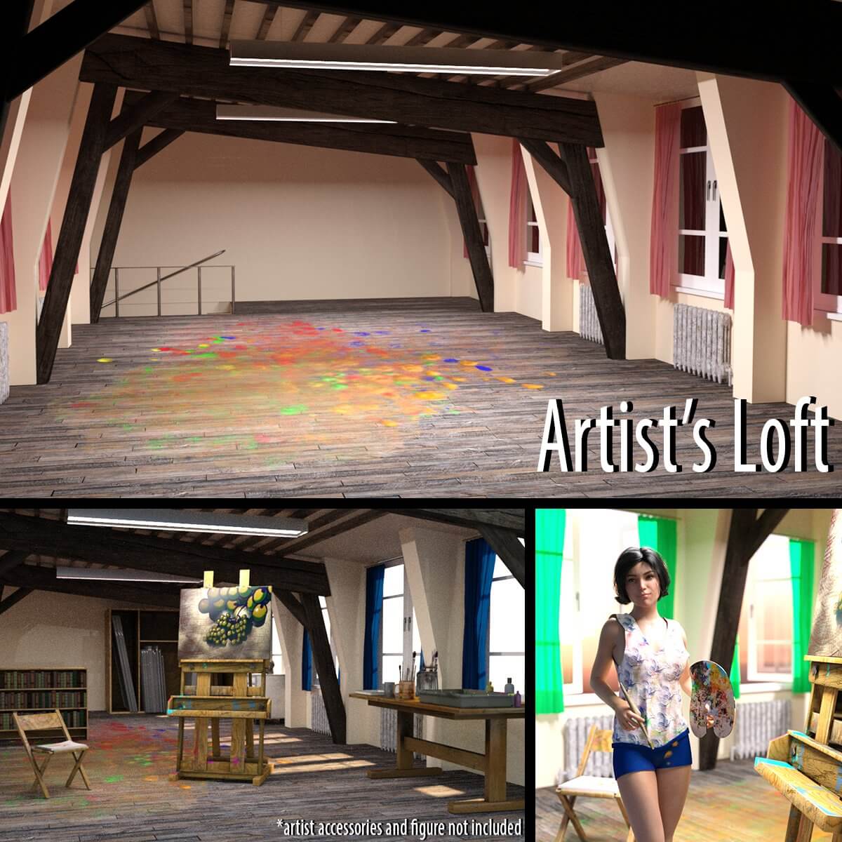 Artist's Loft - Free Daz Content by Tikiman-3d