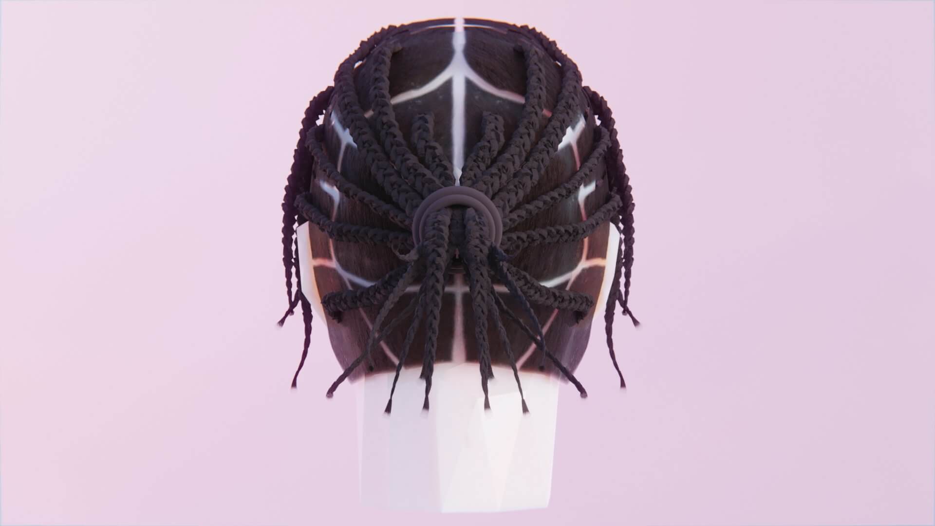 ASAP Rocky Style Braids Hairstyle - 3D Model by tikosgames
