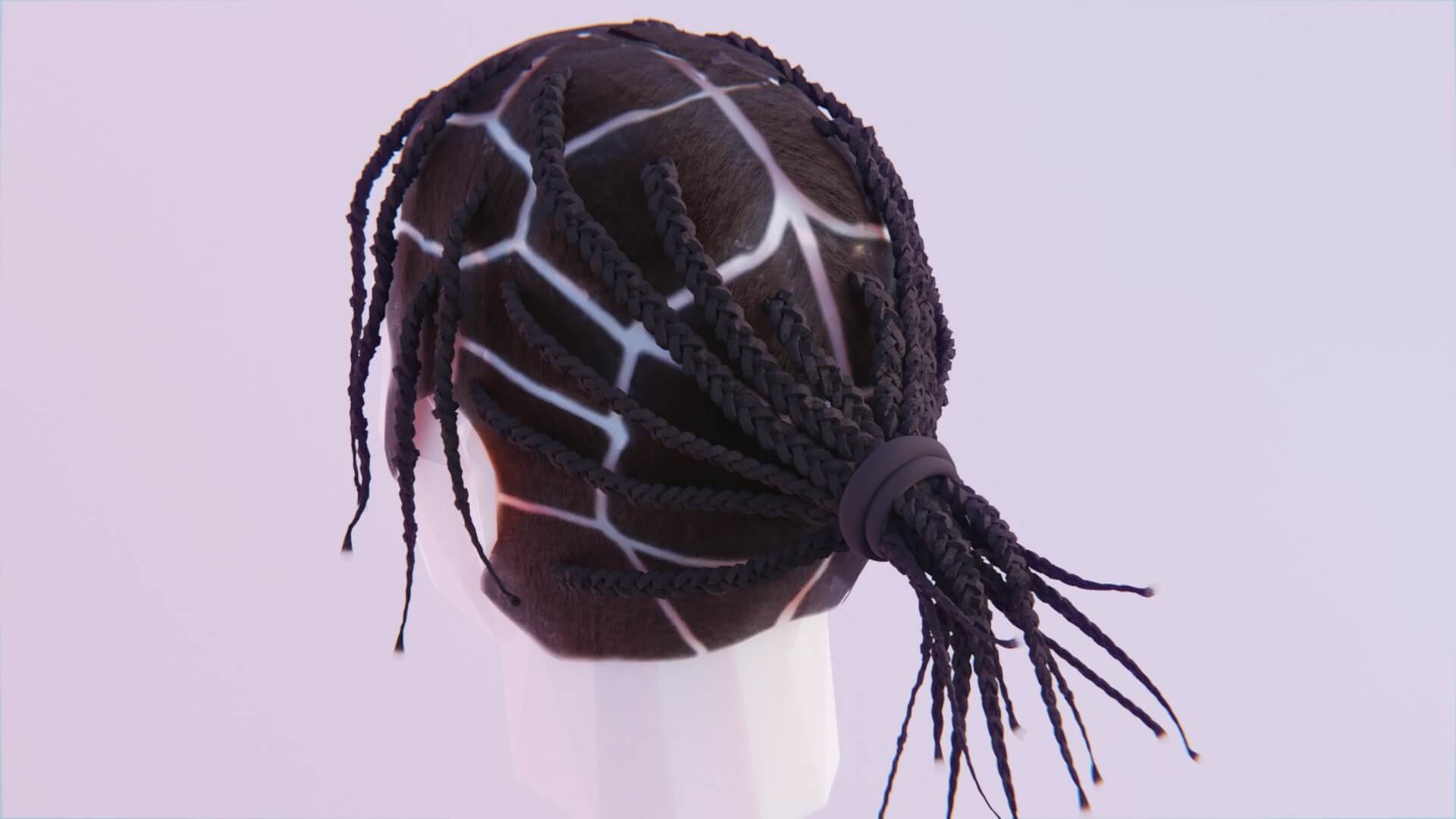ASAP Rocky Style Braids Hairstyle - 3D Model by tikosgames