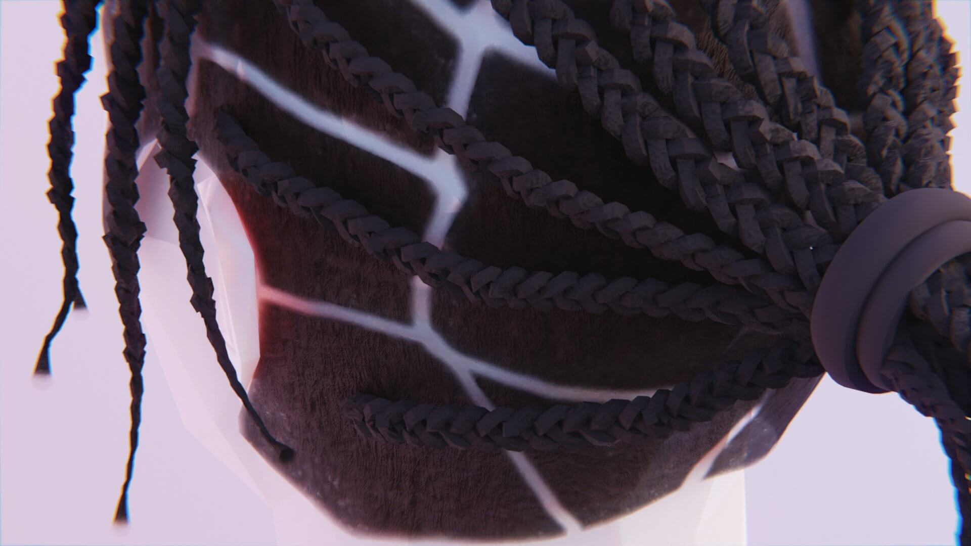 ASAP Rocky Style Braids Hairstyle - 3D Model by tikosgames