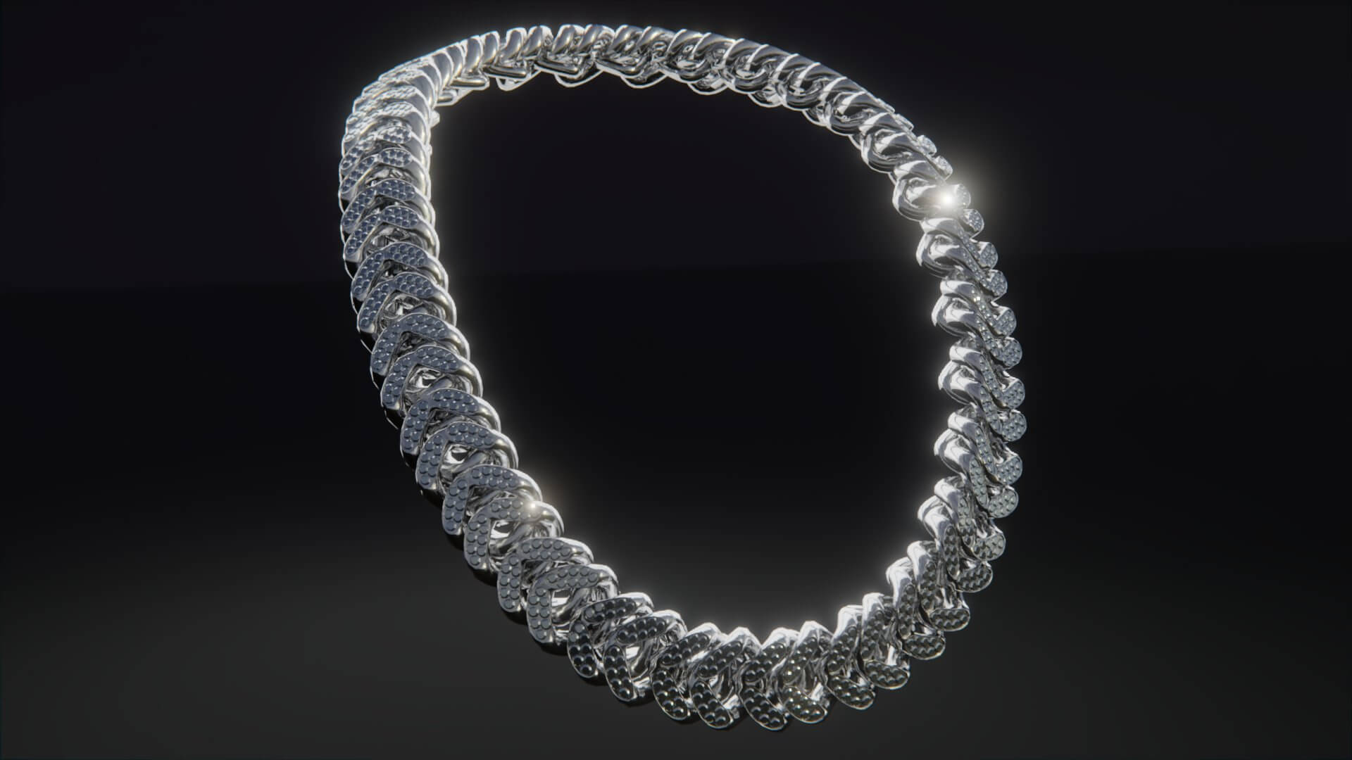 Interlocking Diamond Link Chain - 3D Model by tikosgames