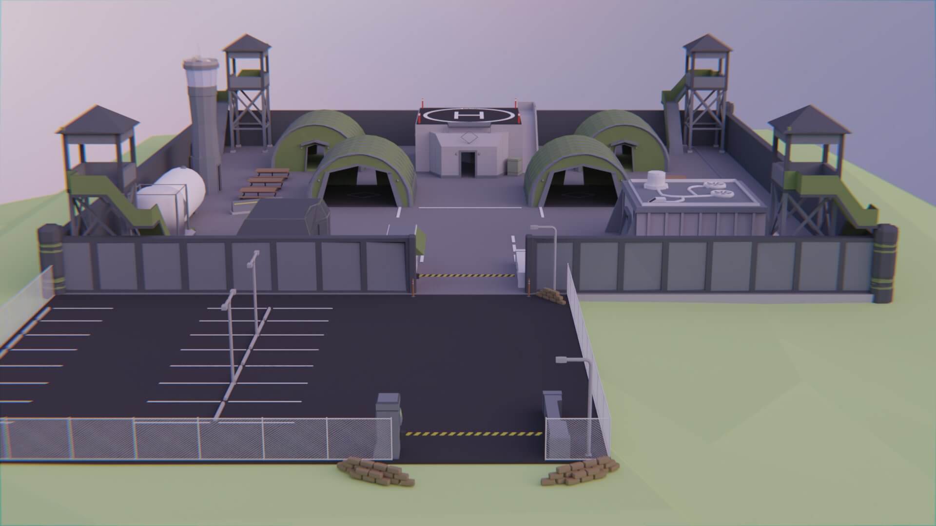 Military Base - 3D Model by tikosgames