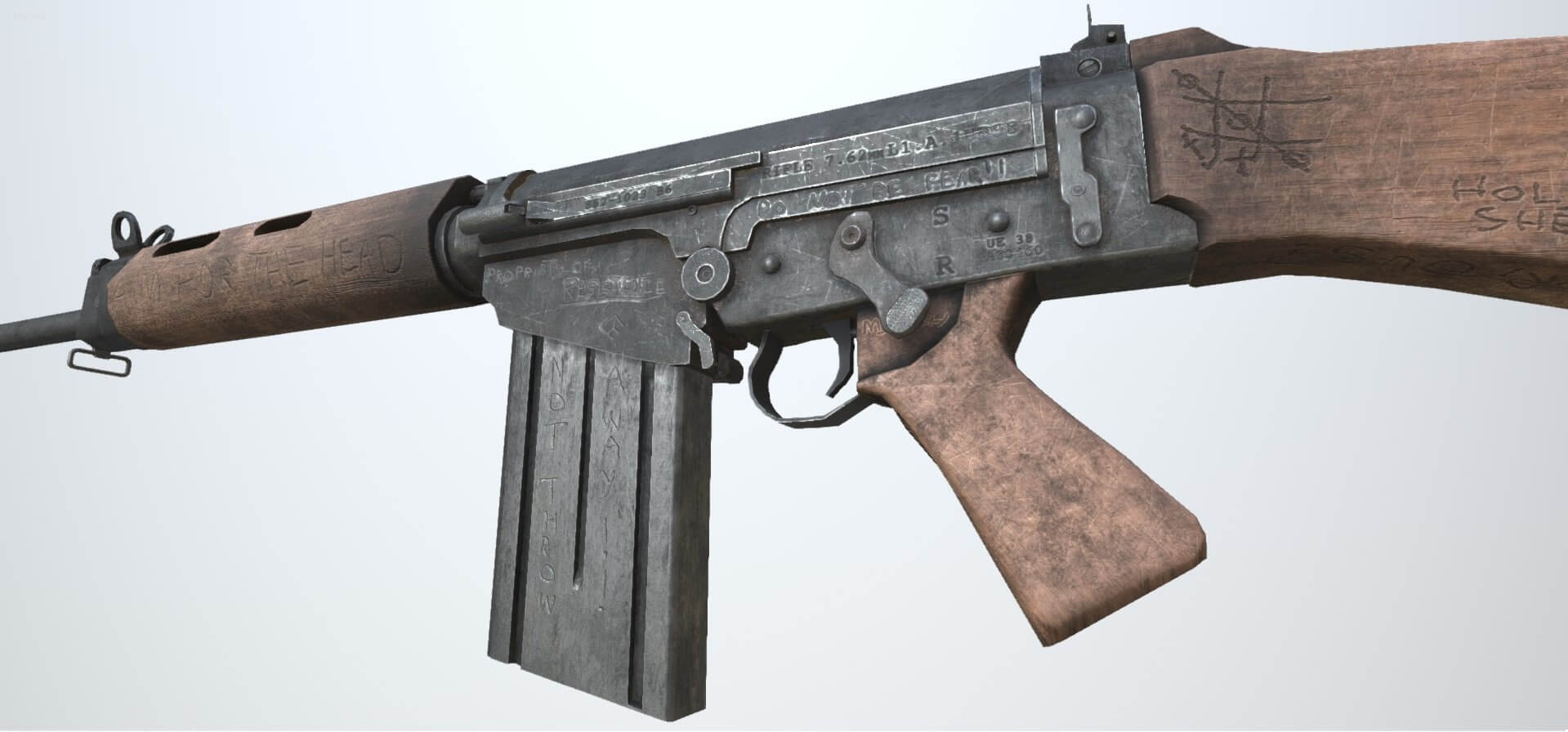 FN FAL Rifle War - 3D Model by TimberTinker