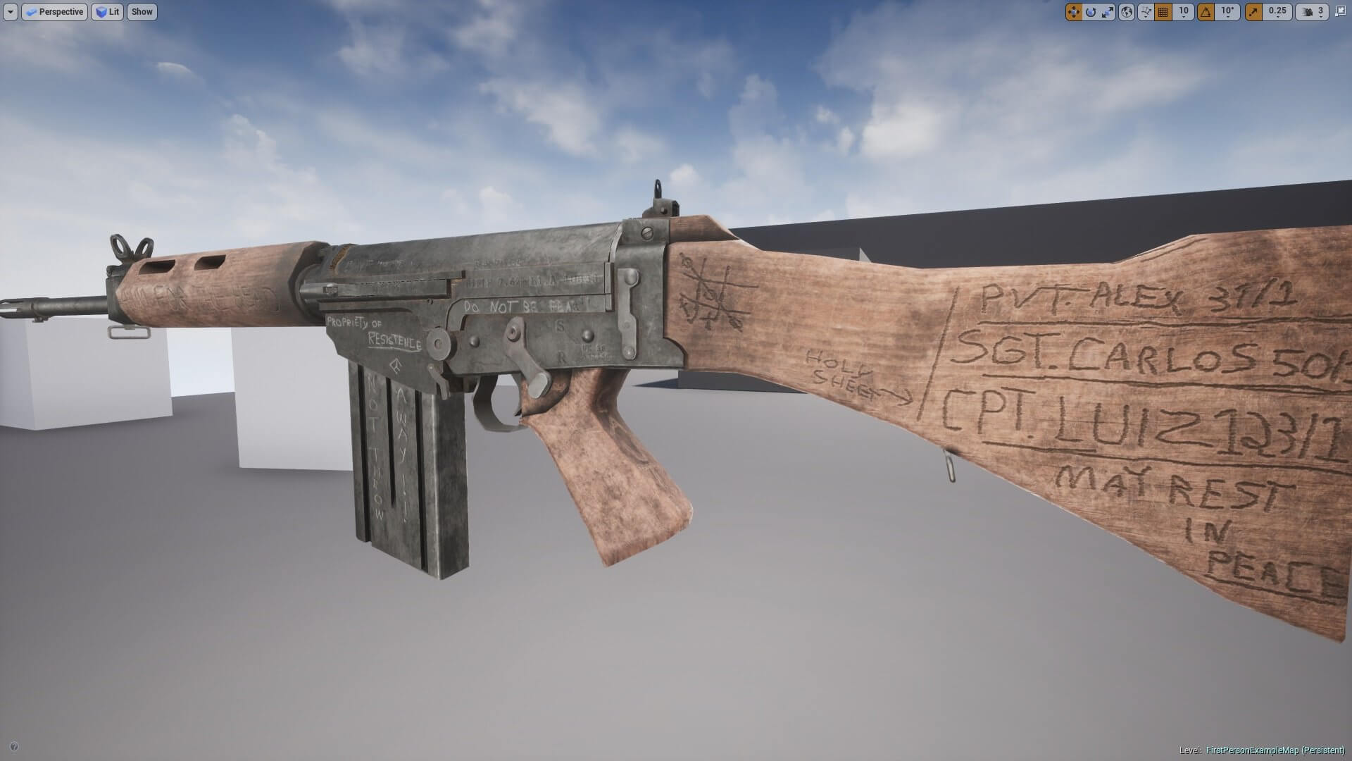 FN FAL Rifle War - 3D Model by TimberTinker