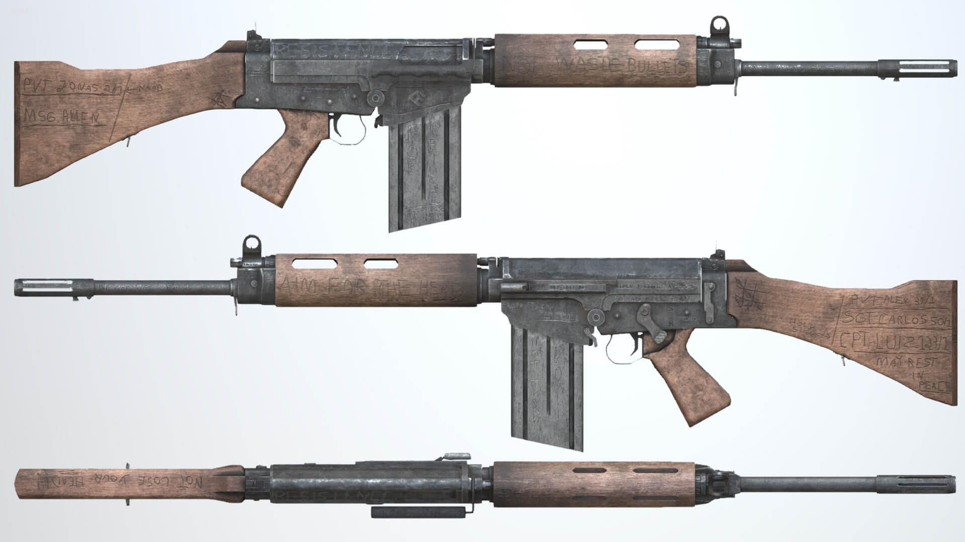 FN FAL Rifle War - 3D Model by TimberTinker