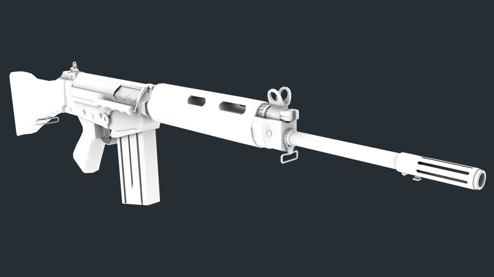 FN FAL Rifle War - 3D Model by TimberTinker