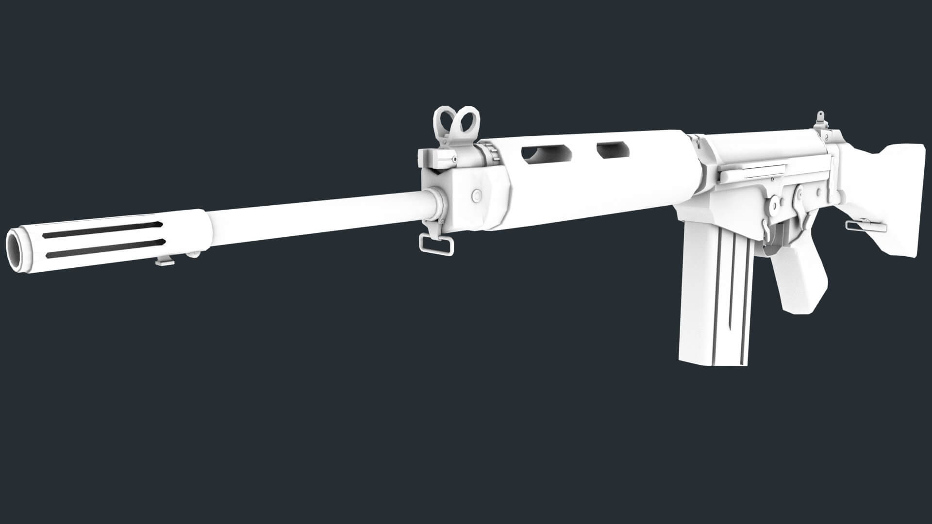 FN FAL Rifle War - 3D Model by TimberTinker