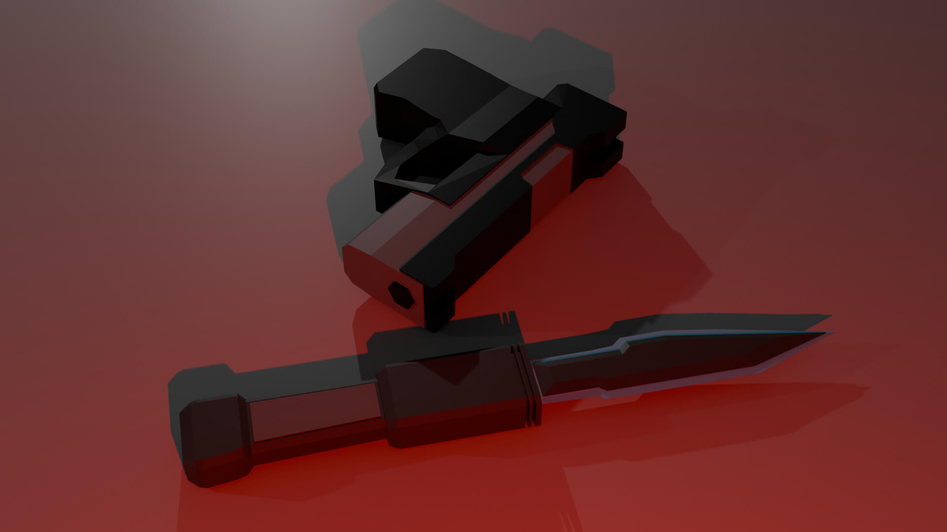 Low Poly Guns and Knife - Free 3D Model by timejumps