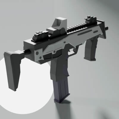 Tech Submachine Gun (MP7) - 3D Model by timejumps