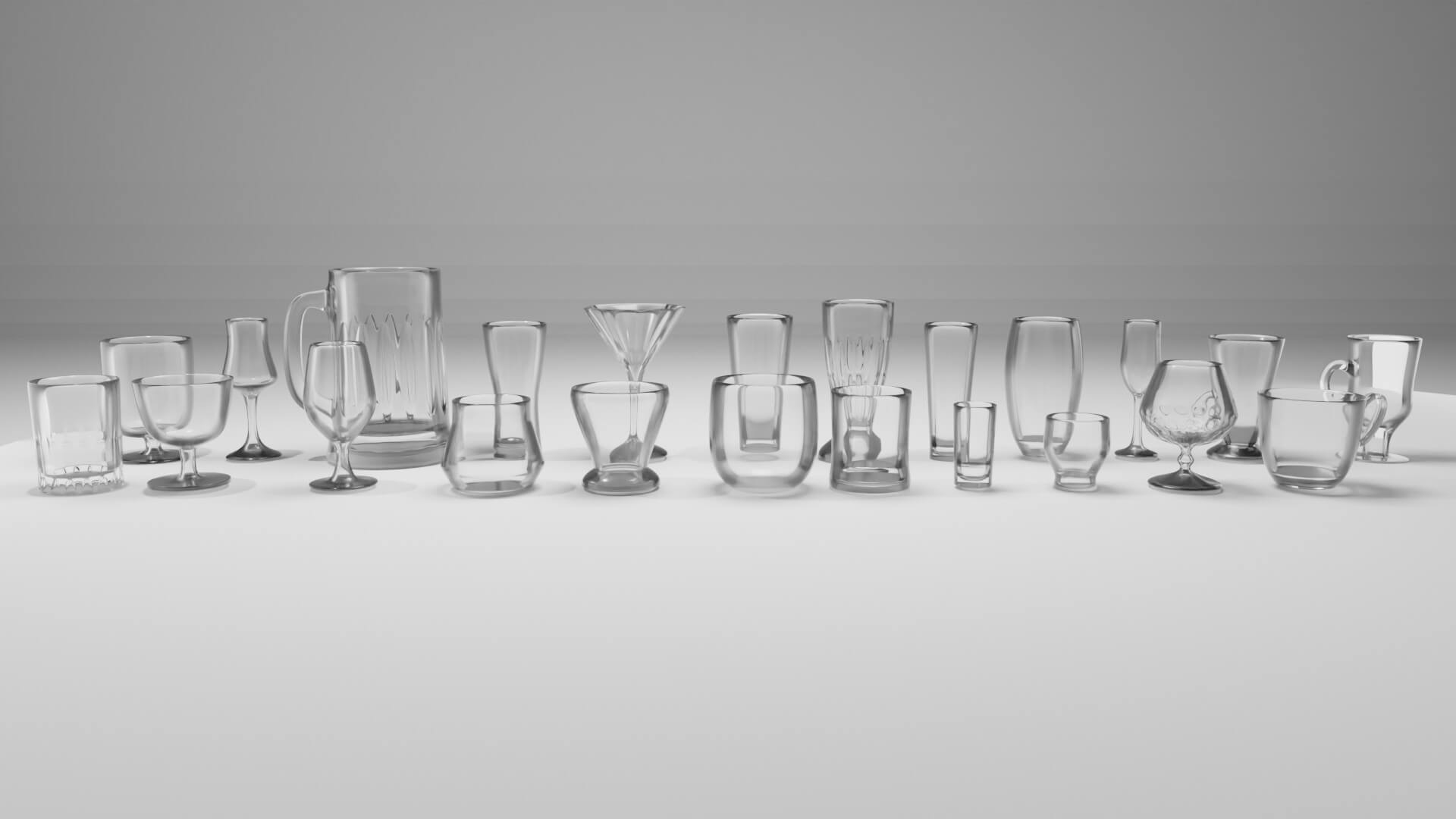 Glass Cups Bundle - 3D Model by timmydcreator