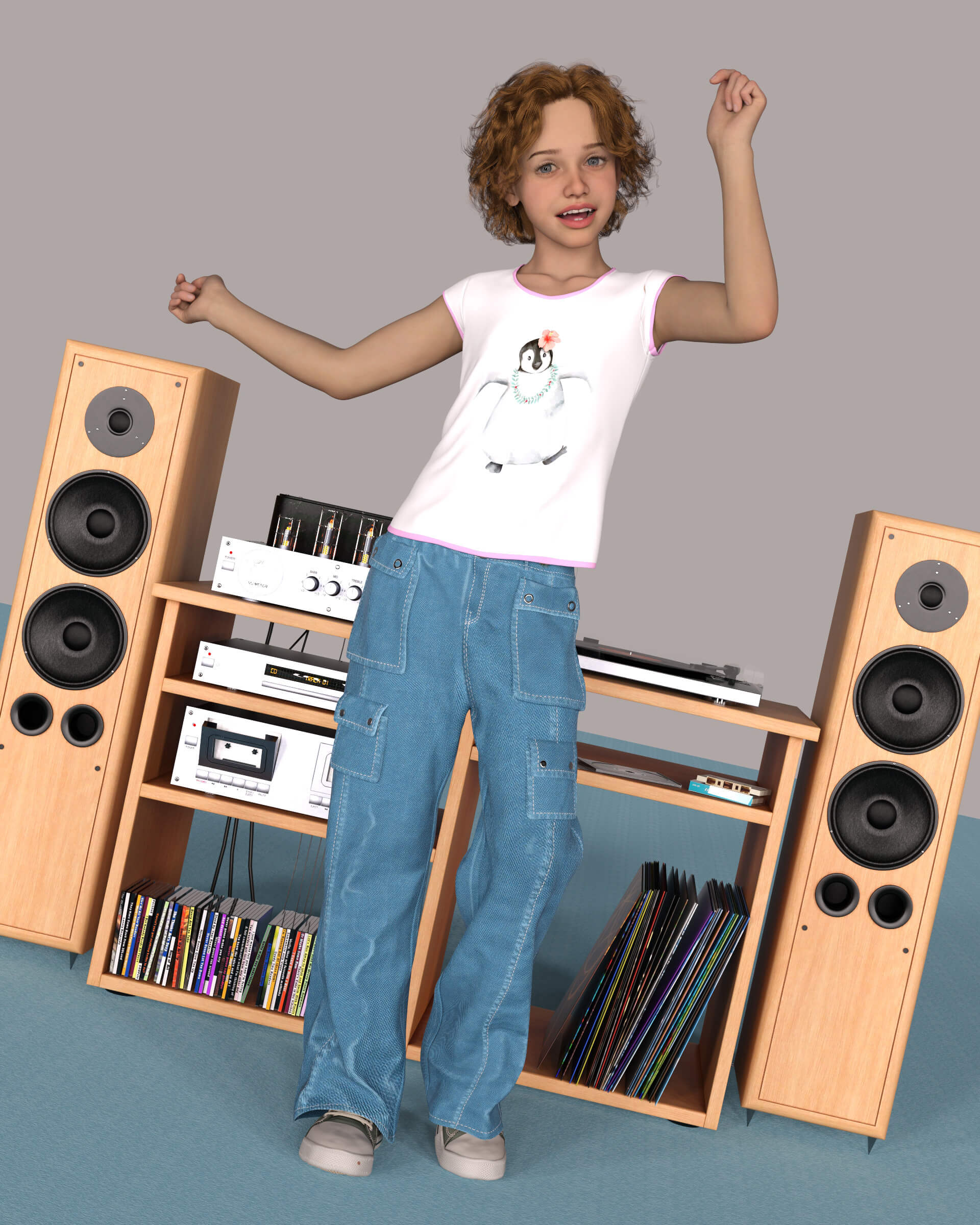 Dancing Trudy 3D Render, Digital Art by timnaas