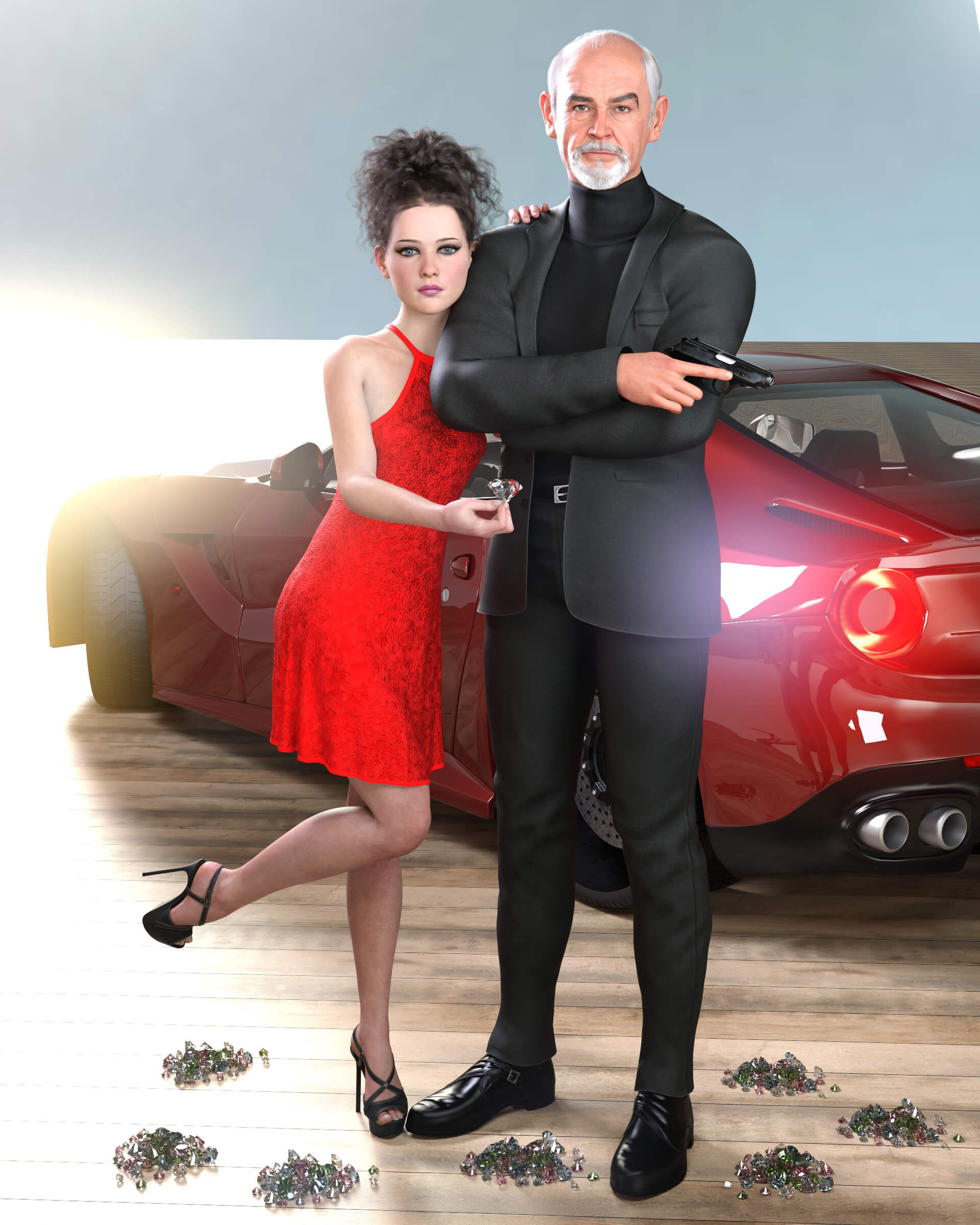 Diamonds Are Forever 3D Render, Digital Art by timnaas