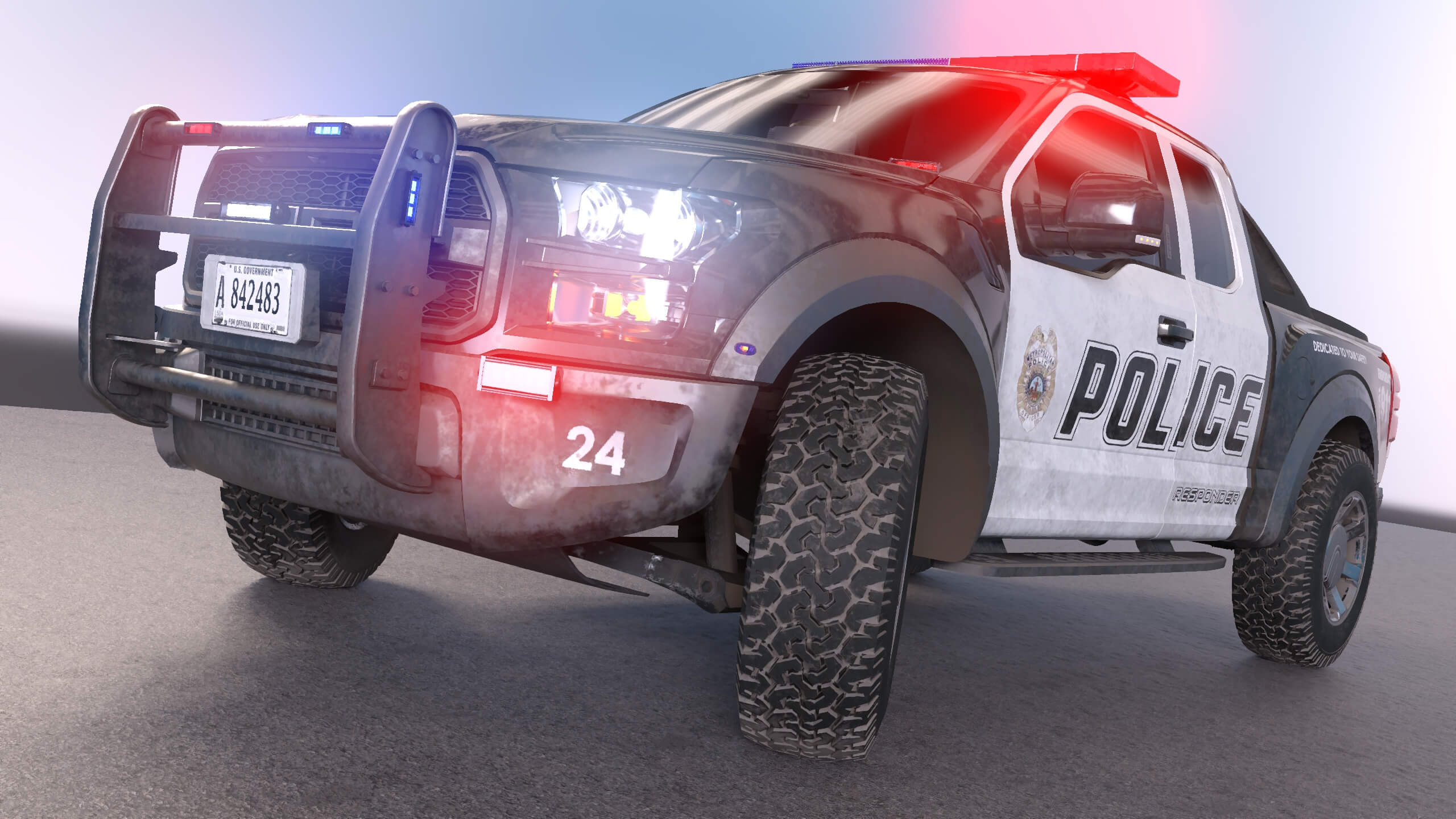 Law Enforcement SUV 3D Render, Digital Art by timnaas
