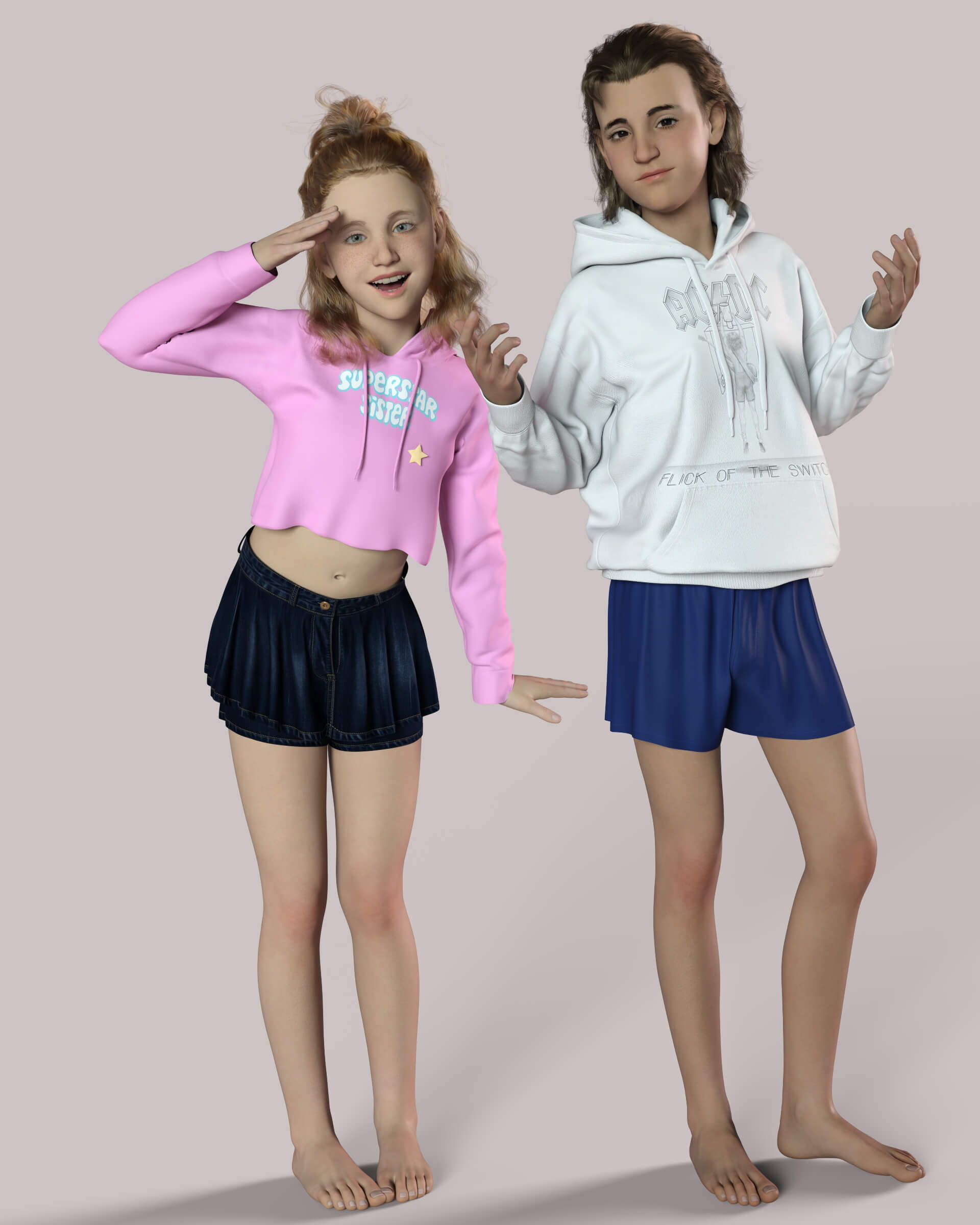 Siblings 3D Render, Digital Art by timnaas