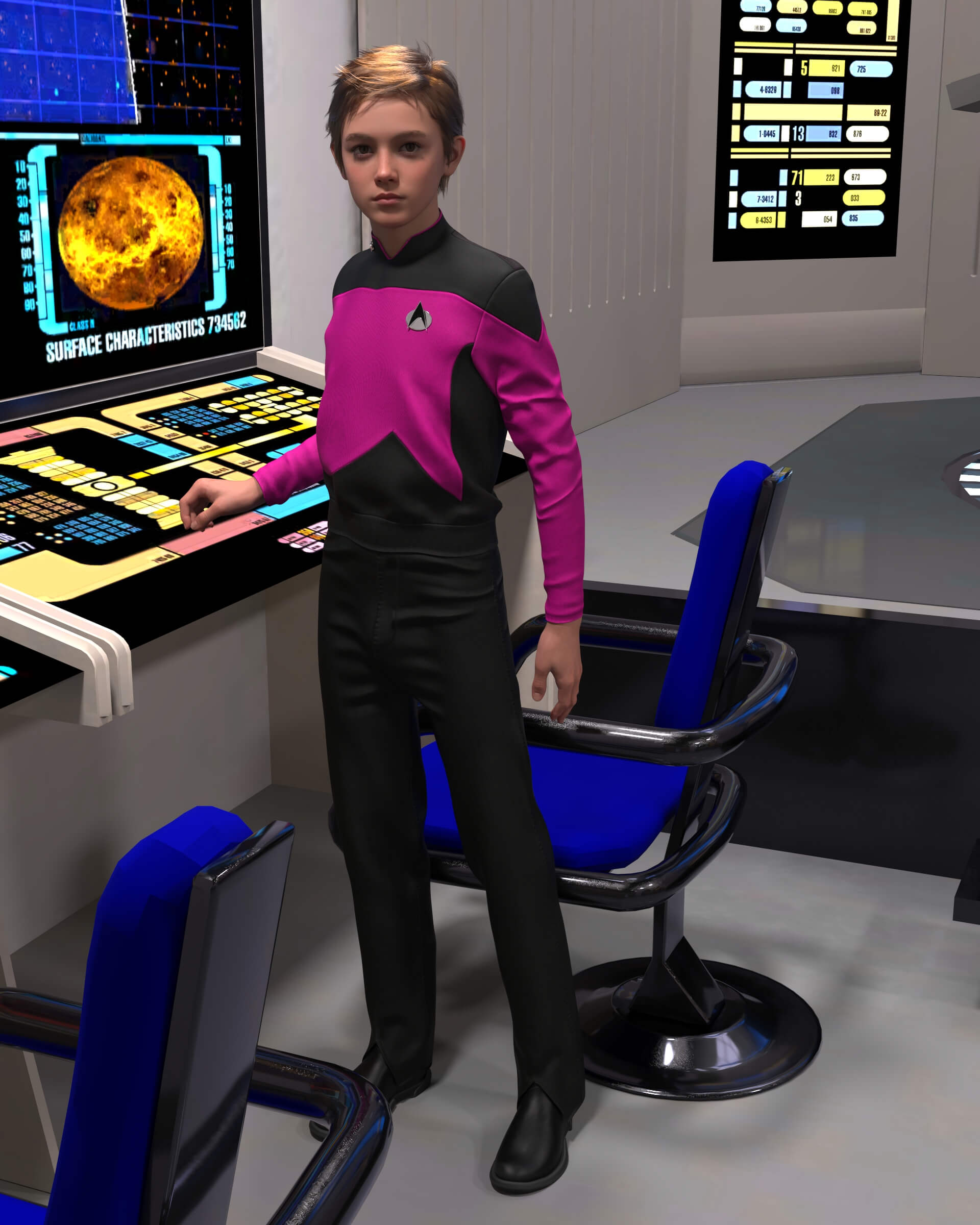Star Fleet Second Year Junior Cadet Oliver 3D Render by timnaas