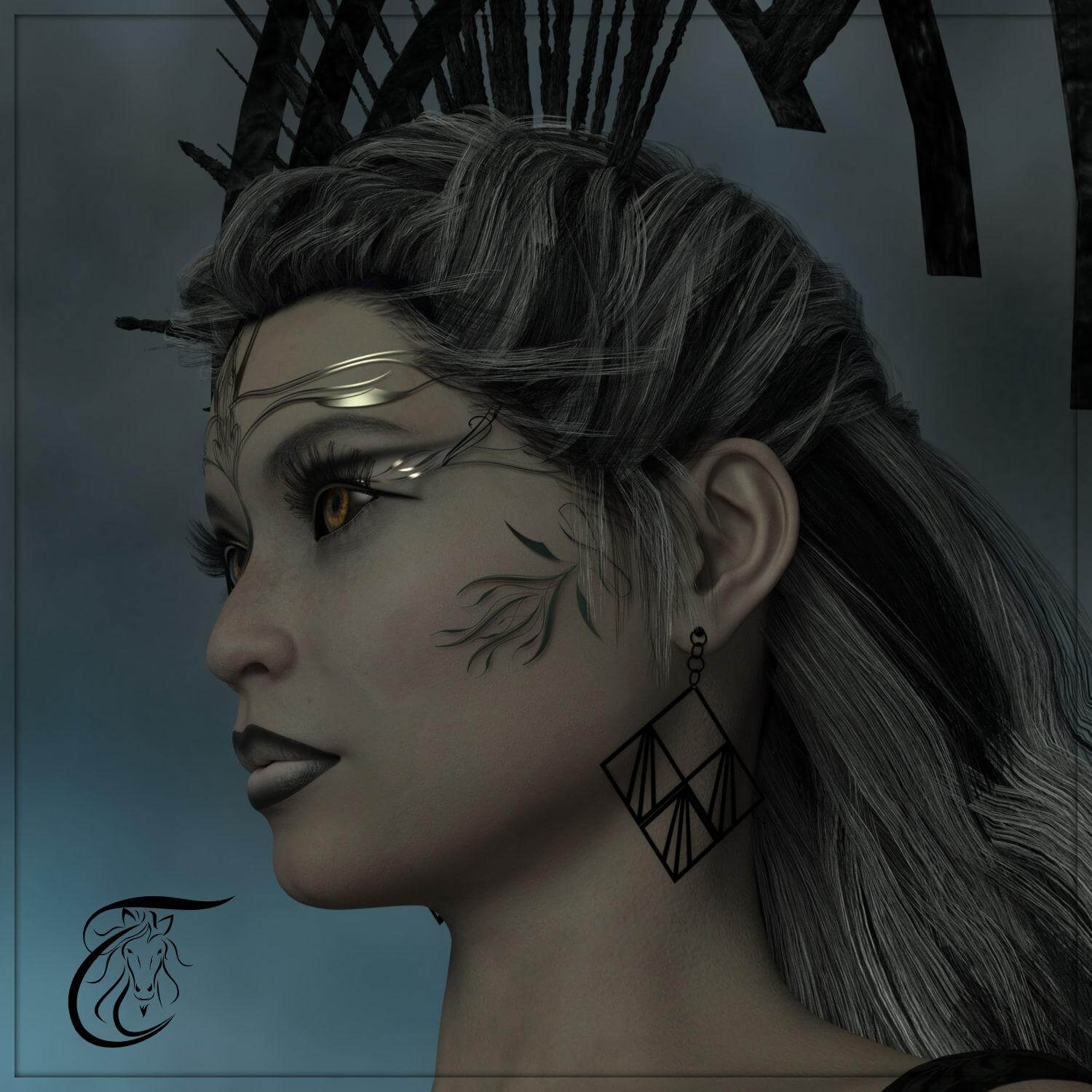 earrings Blender 3D Render, Digital Art by tinasbastelstube