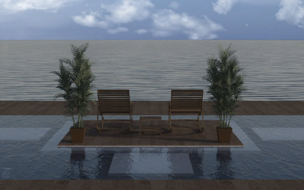 Wallpaper 2020 Pool 3D Render, Digital Art by tinasbastelstube